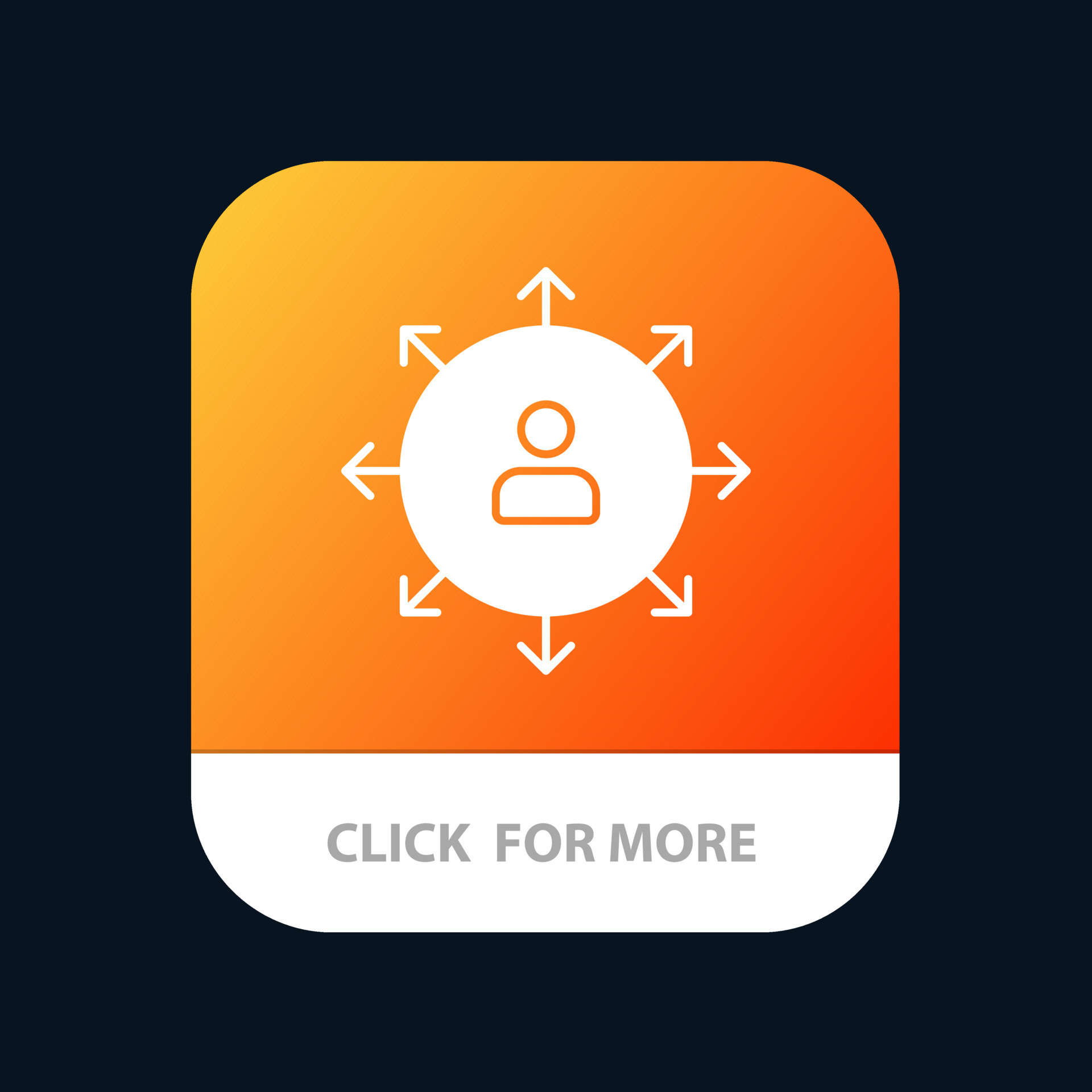 Direction Arrows Career Employee Human Person Ways Mobile App Button Android and IOS Glyph ...