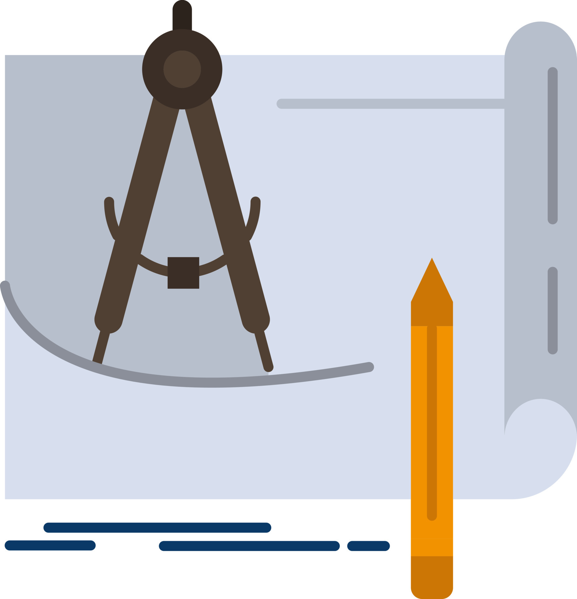 Blueprint Architecture Blueprint Construction Paper Plan Flat Color Icon Vector Icon Banner