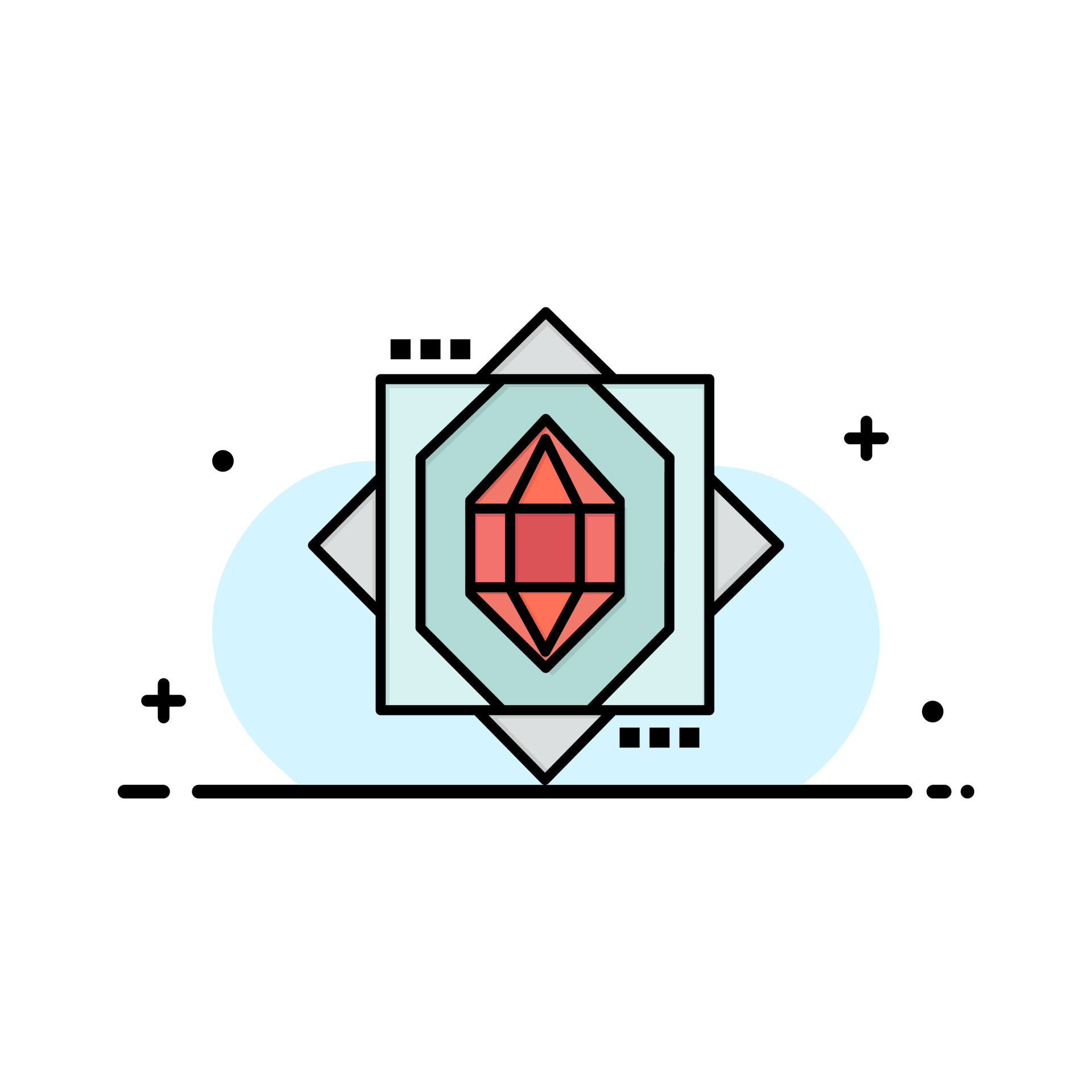 3d Core Forming Design Business Flat Line Filled Icon Vector Banner