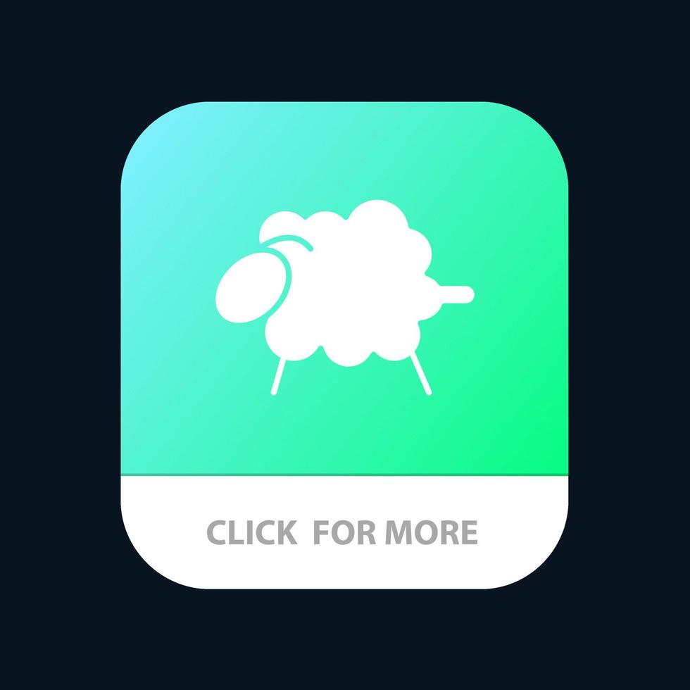 Lamb Sheep Wool Easter Mobile App Button Android And Ios Glyph Version 19095900 Vector Art At
