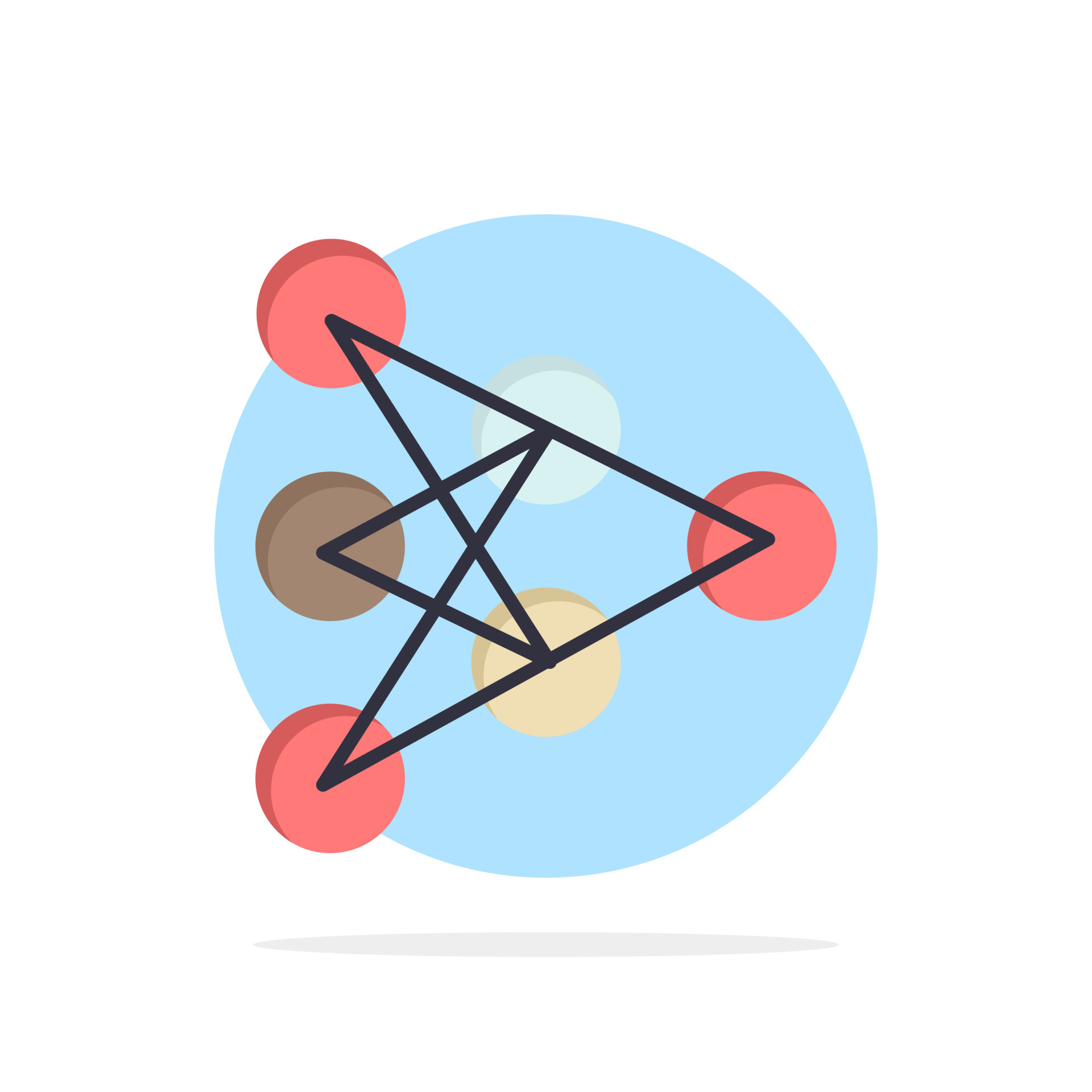 Learning Deep Algorithm Data Abstract Circle Background Flat Color Icon 19095986 Vector Art At