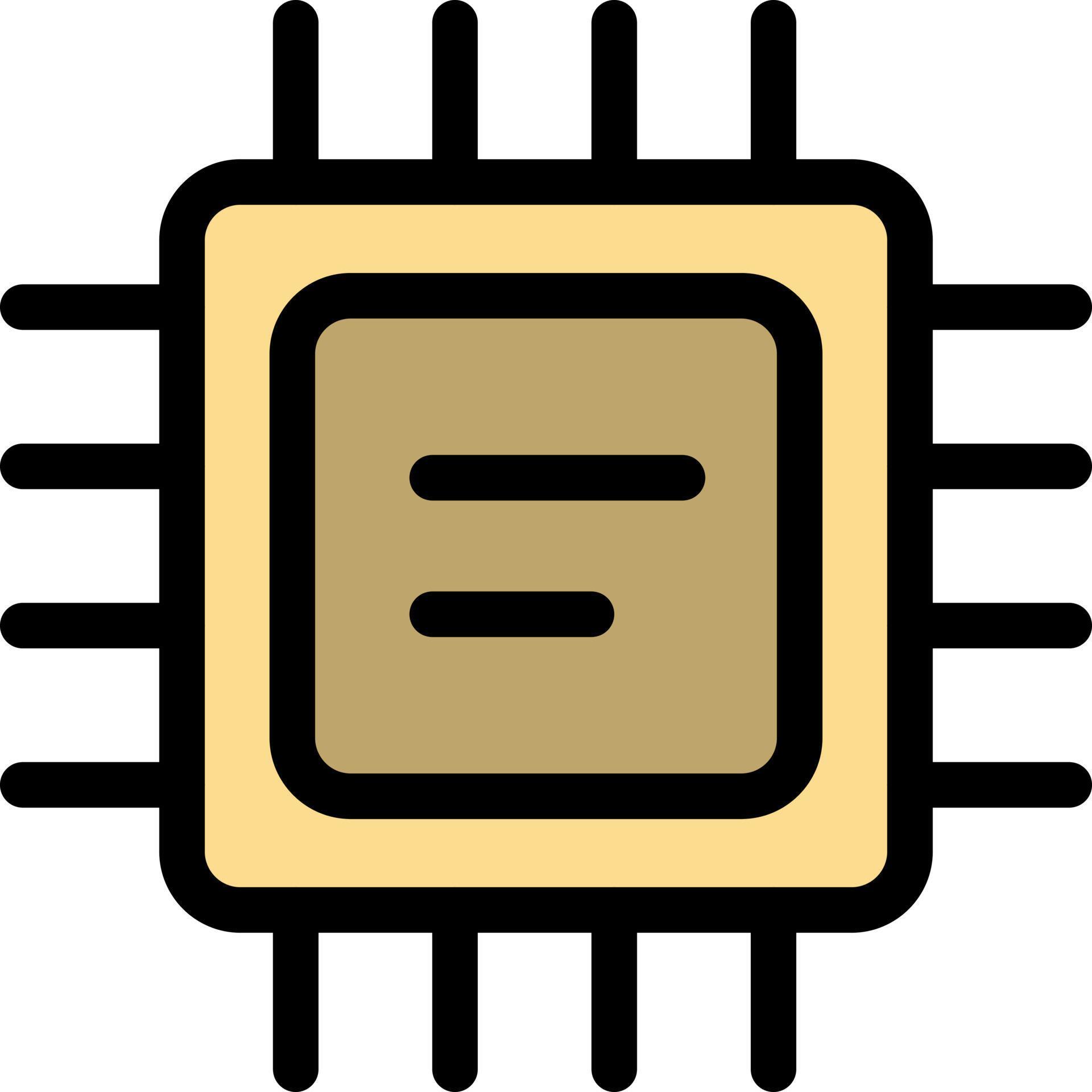 Cpu Microchip Processor Flat Color Icon Vector Icon Banner Template