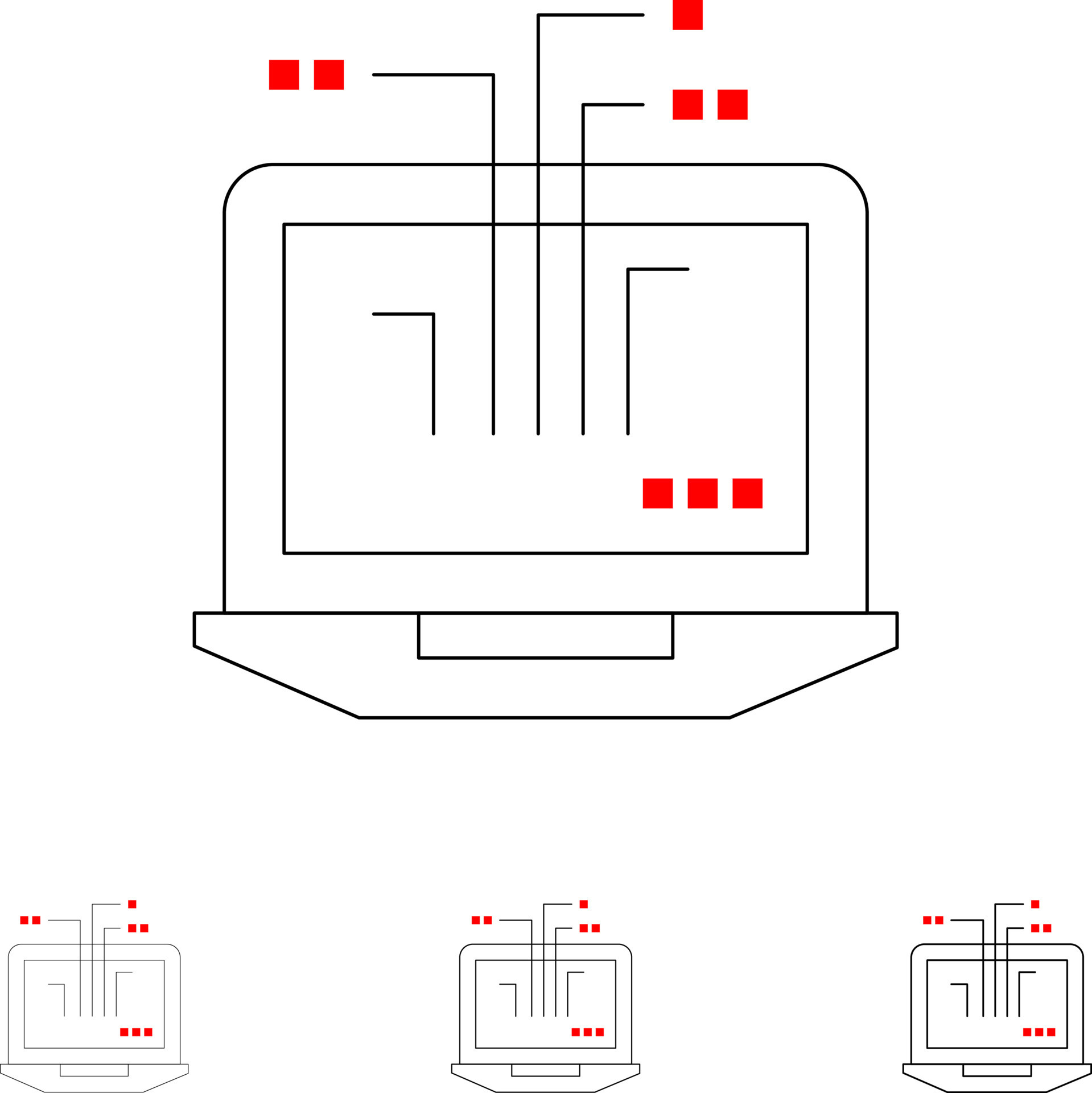 Computer Network Laptop Hardware Bold And Thin Black Line Icon Set 19097118 Vector Art At Vecteezy