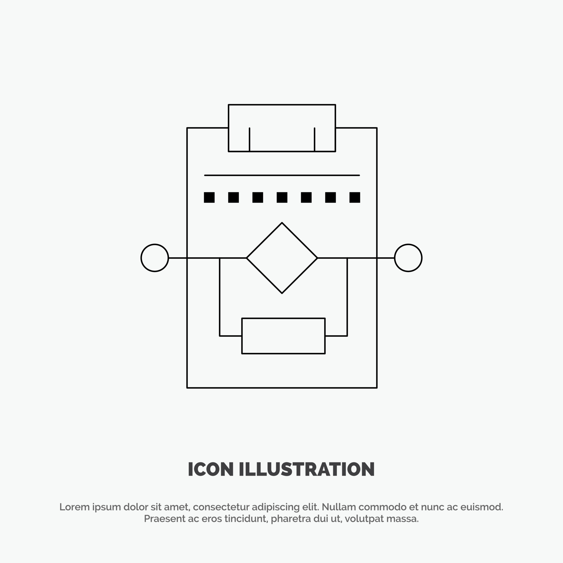 Workflow Network Process Settings Line Icon Vector 19097729 Vector Art ...