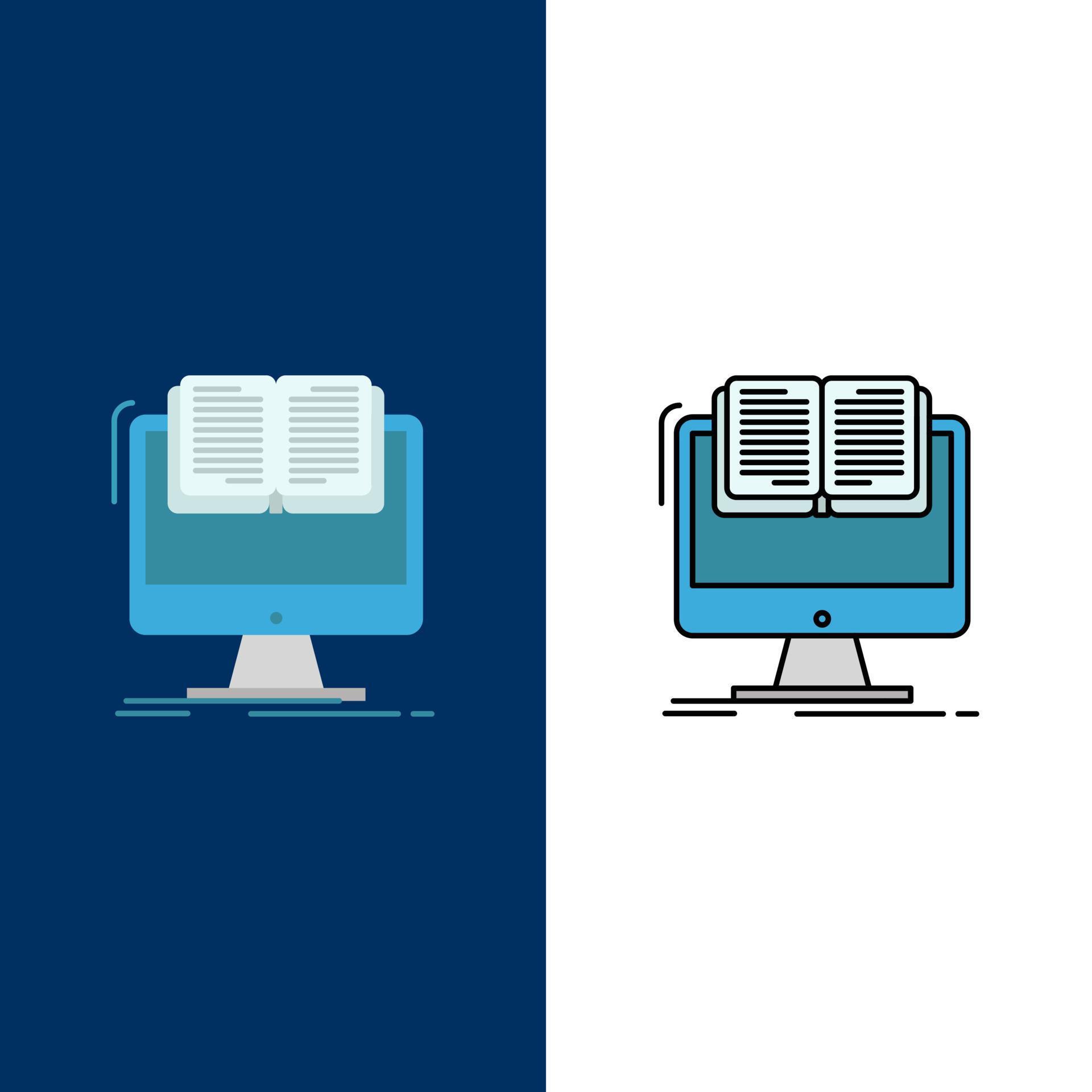 Document File Computer Cv Book Icons Flat And Line Filled Icon Set