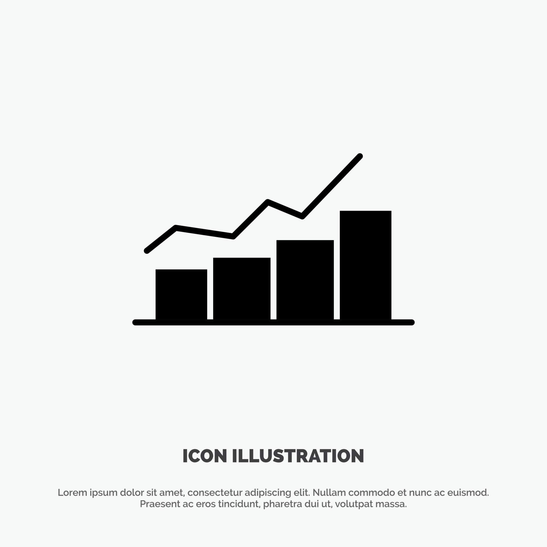 Growth Chart Flowchart Graph Increase Progress solid Glyph Icon vector ...