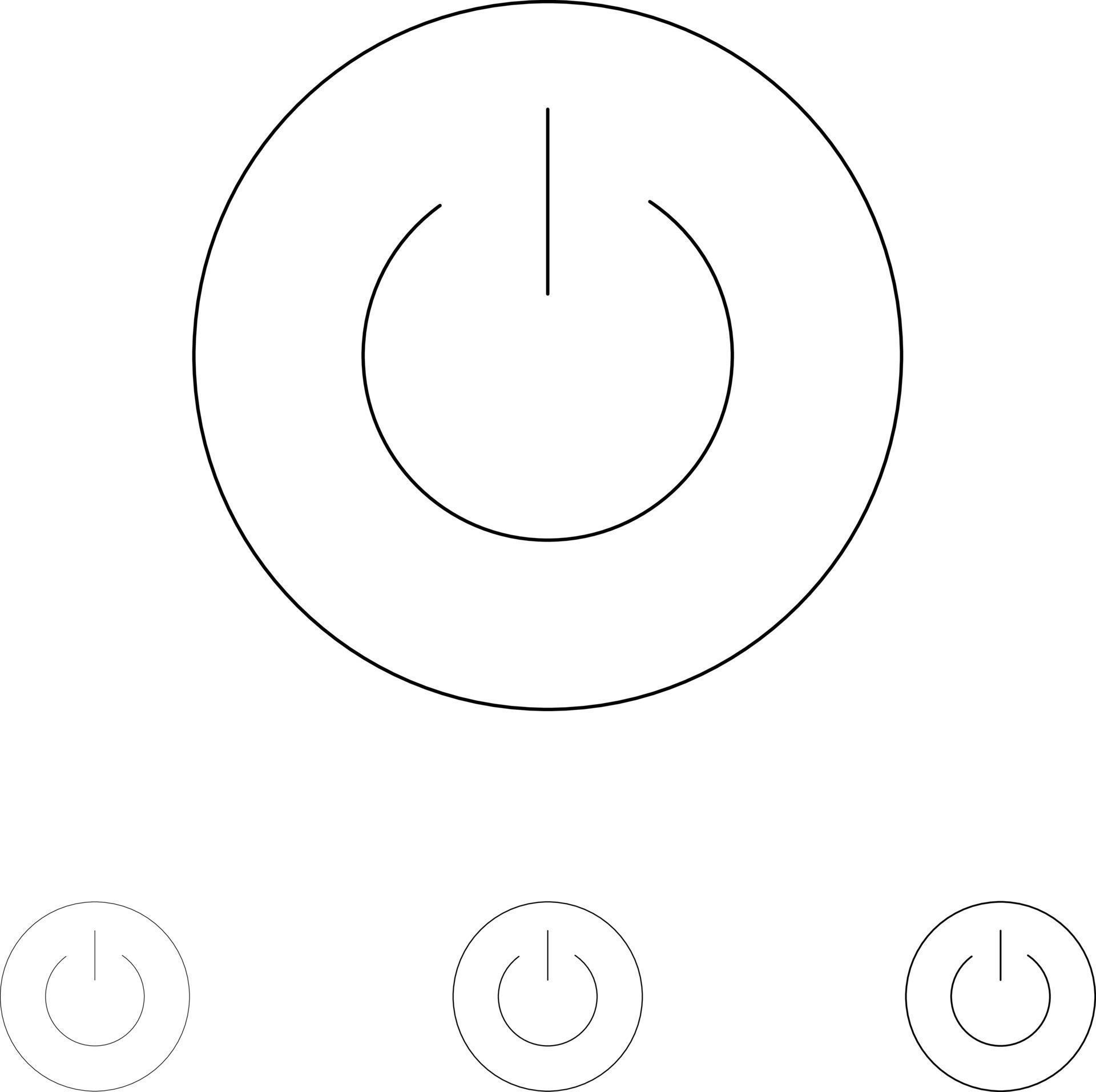 Interface On Power Ui User Bold and thin black line icon set 19099104 Vector Art at Vecteezy