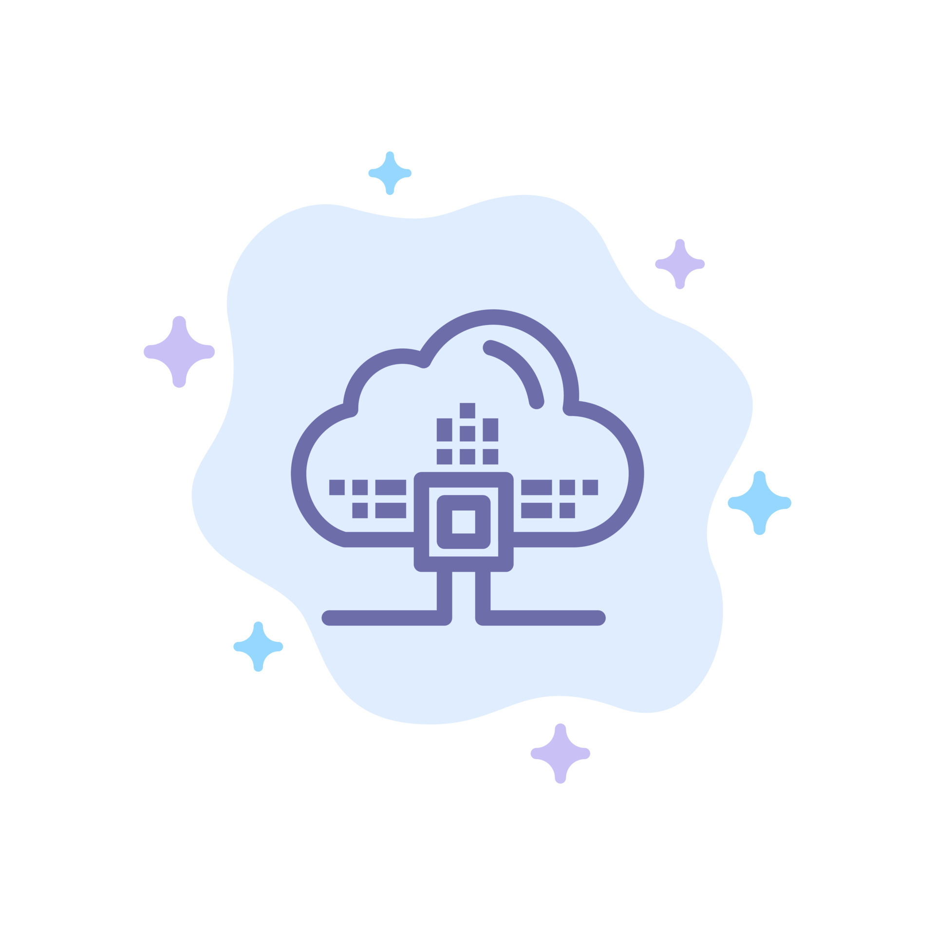 Based Data Cloud Science Blue Icon On Abstract Cloud Background