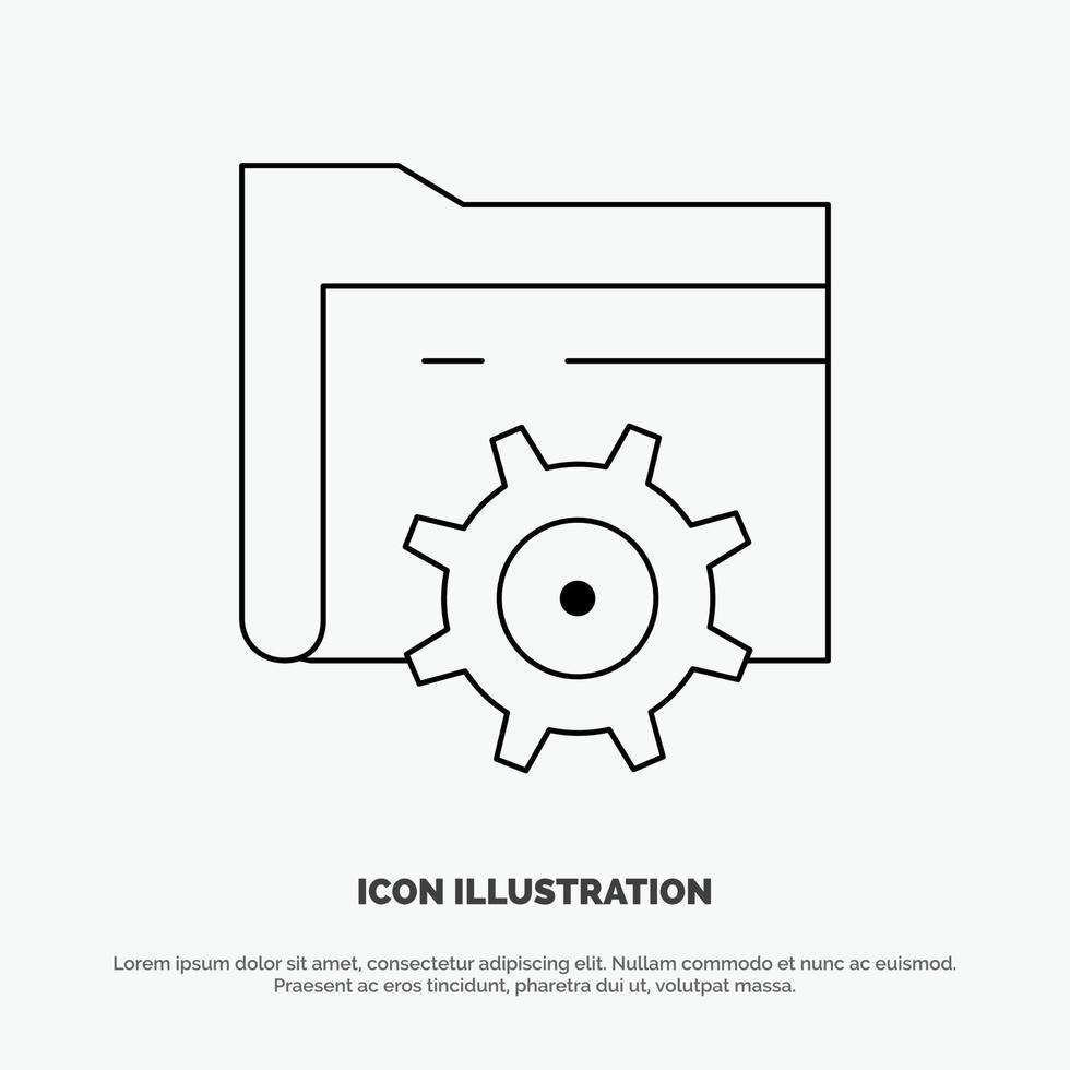 Folder Setting Gear Computing Vector Line Icon 19099258 Vector Art at Vecteezy