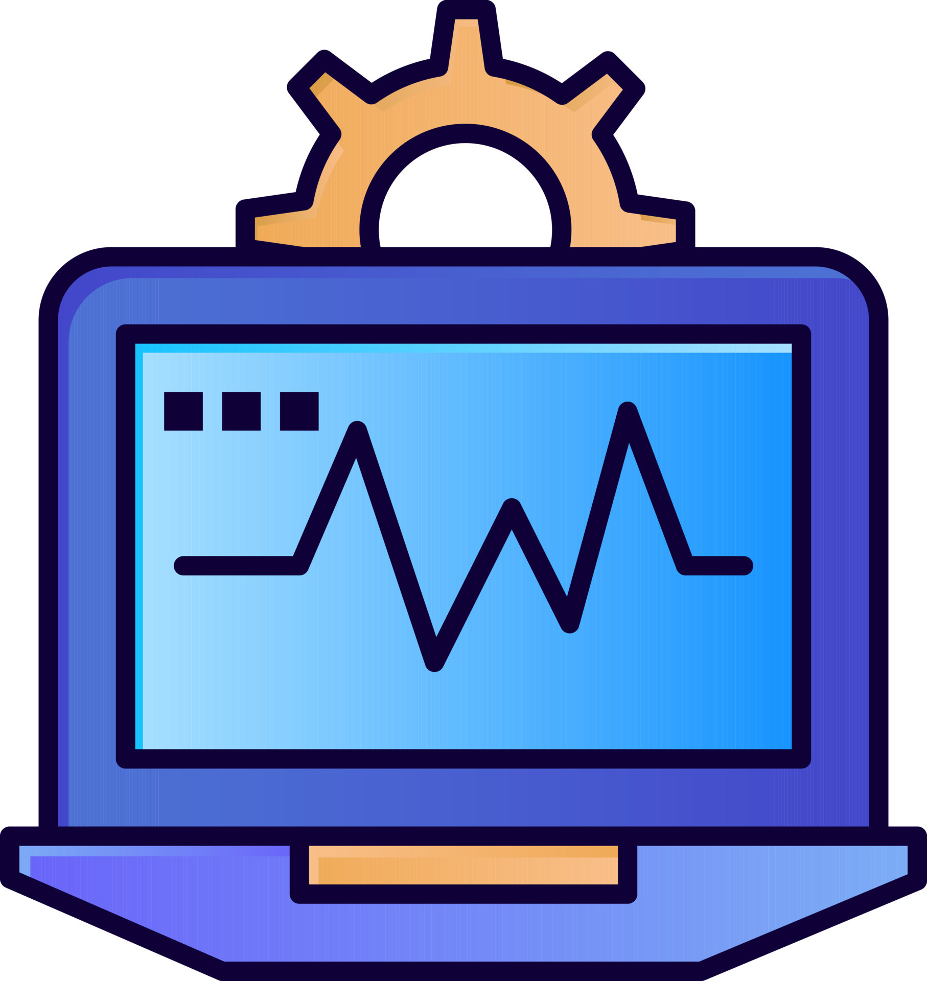 Laptop Computer Setting Computing Flat Color Icon Vector Icon Banner