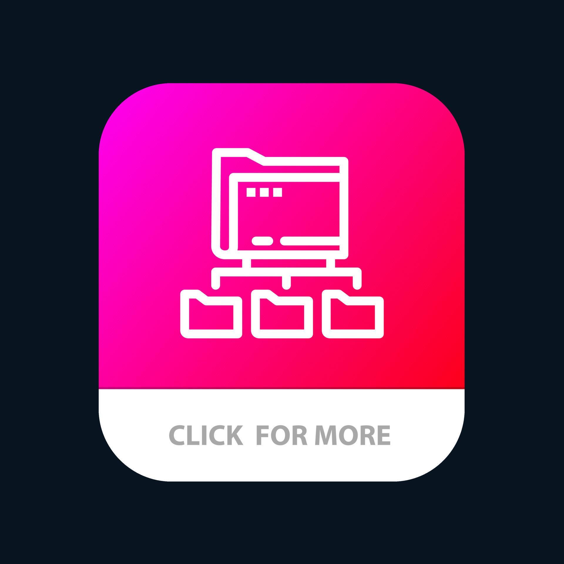 Folder Folders Network Computing Mobile App Button Android and IOS Line Version 19099761 Vector ...