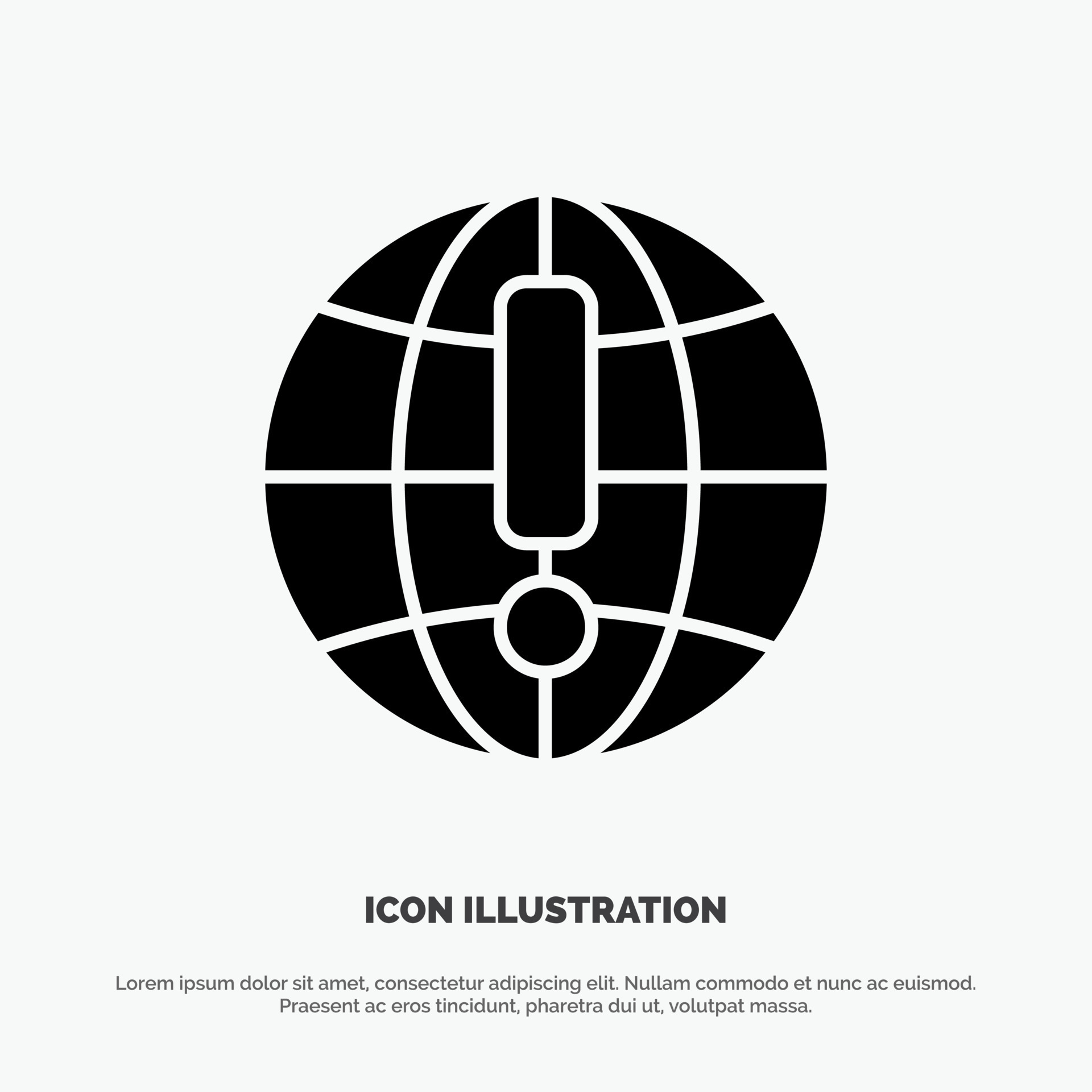 Globe Internet Browser World Solid Black Glyph Icon 19100543 Vector Art