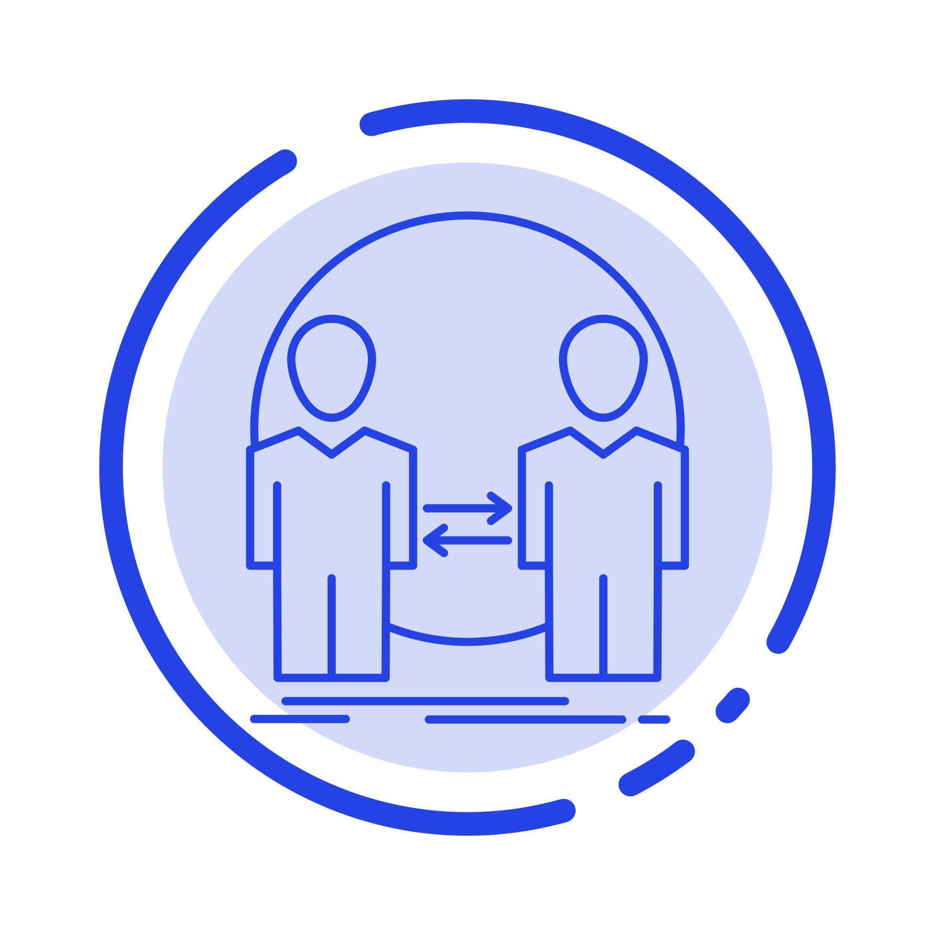 Man Clone User Identity Duplicate Blue Dotted Line Line Icon 19100858