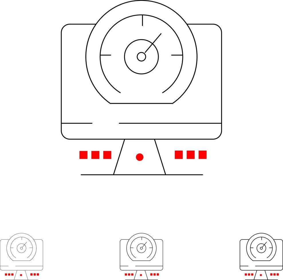 Compass Computer Timer Location Bold And Thin Black Line Icon Set 19101070 Vector Art At Vecteezy