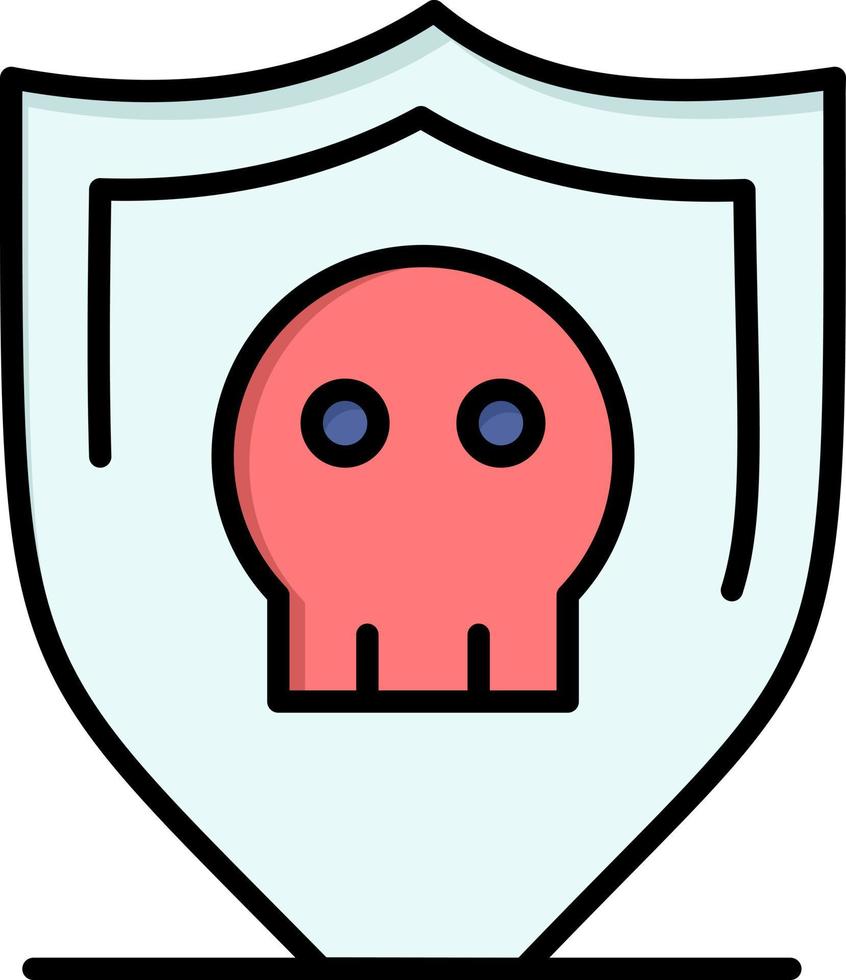 Shield Security Secure Plain Flat Color Icon Vector Icon Banner