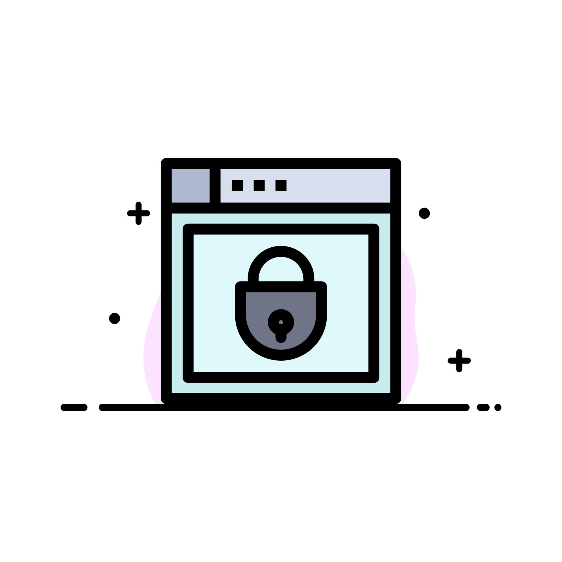Internet Password Shield Web Security Business Flat Line Filled Icon