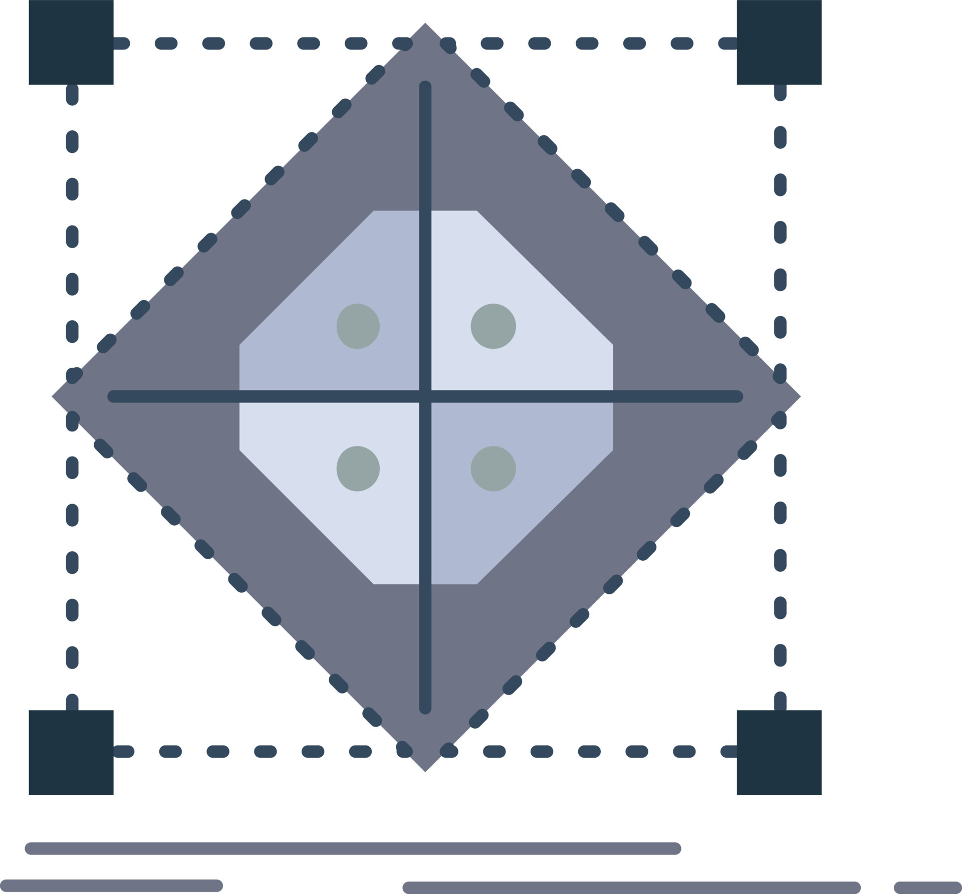 Architecture cluster grid model preparation Flat Color Icon Vector ...