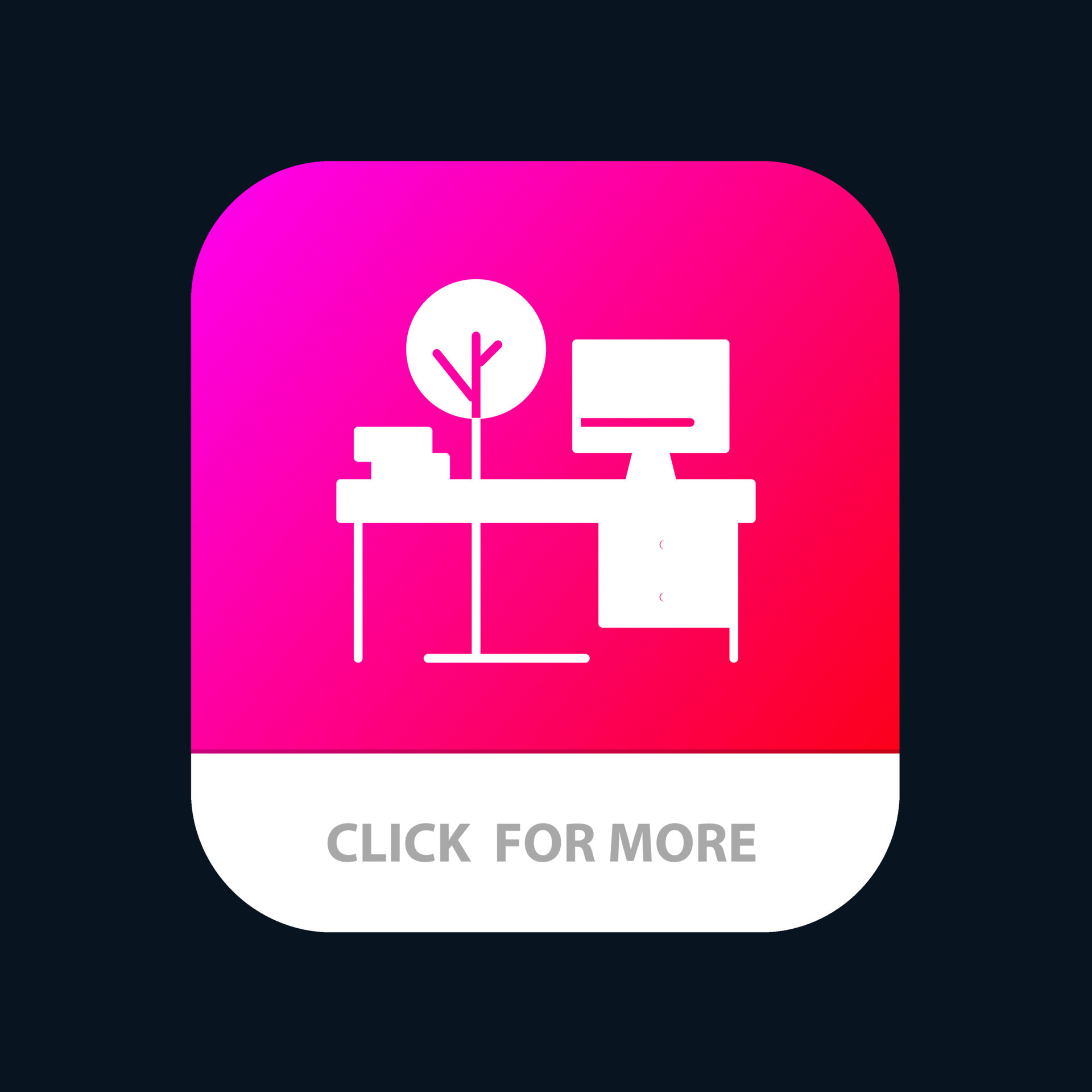 Comfort Desk Office Place Table Mobile App Button Android And Ios Glyph Version 19103303 Vector