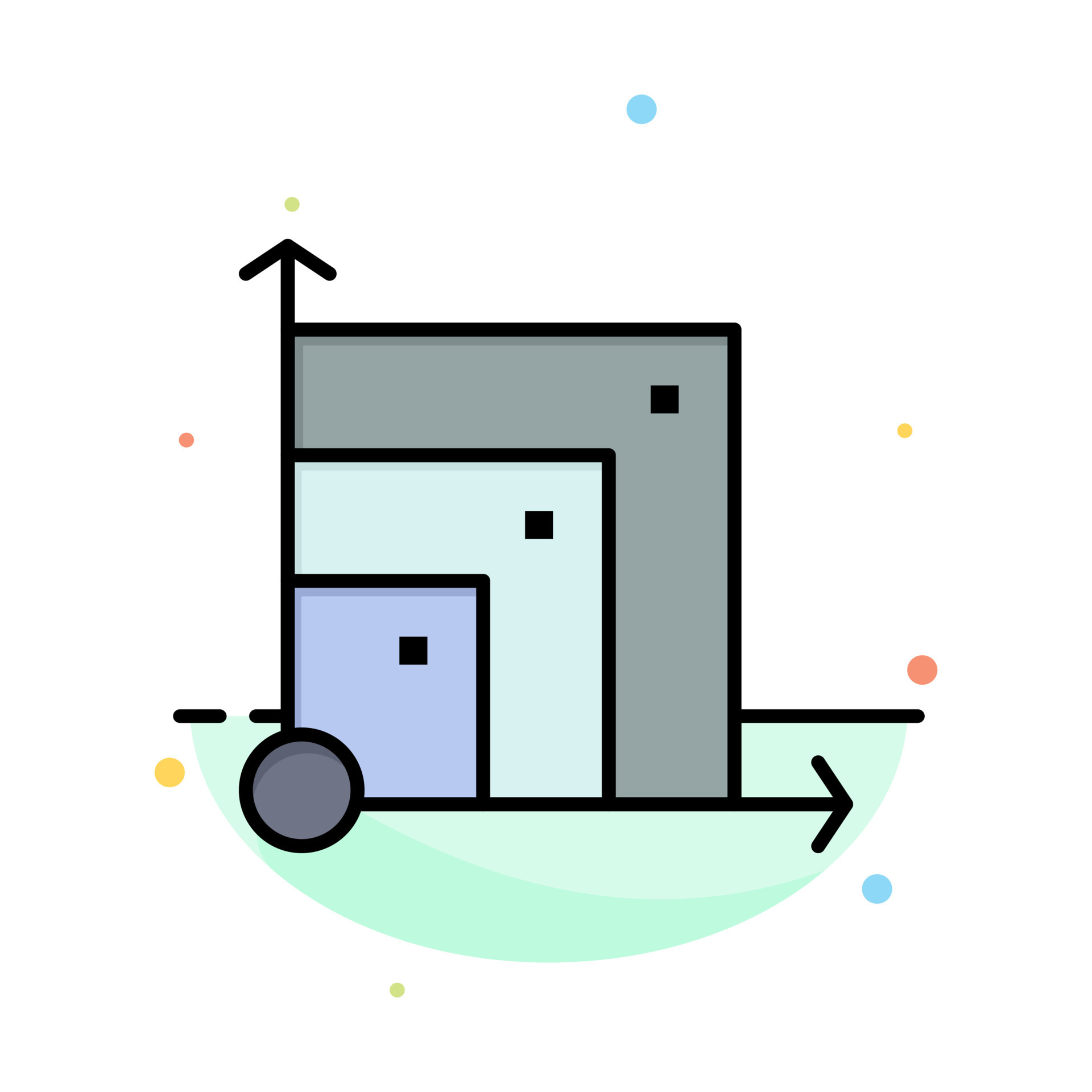 Scalable System Scalable System Science Abstract Flat Color Icon
