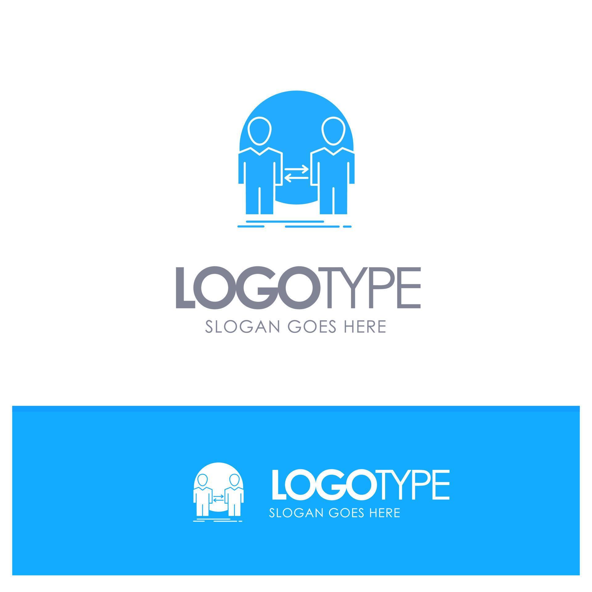 Man Clone User Identity Duplicate Blue Solid Logo With Place For Tagline 19104158 Vector Art At
