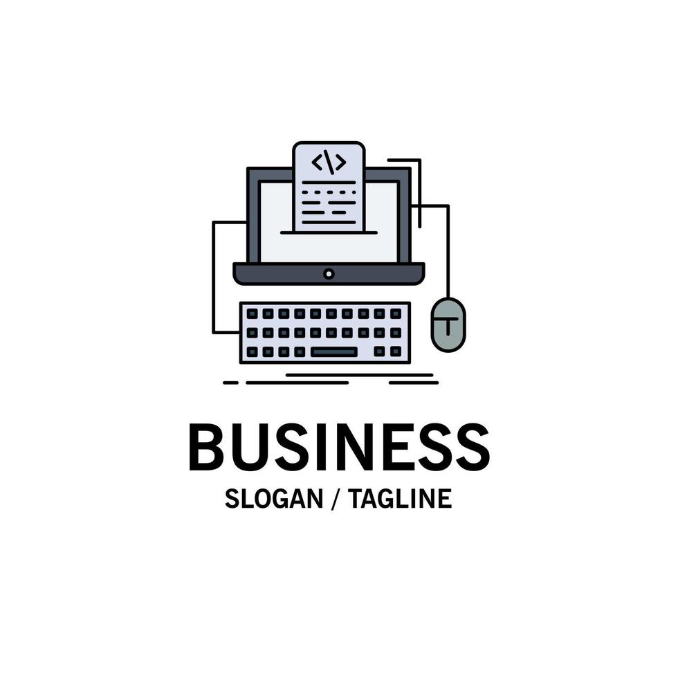 Code coding computer monoblock screen Flat Color Icon Vector 19104285 Vector Art at Vecteezy