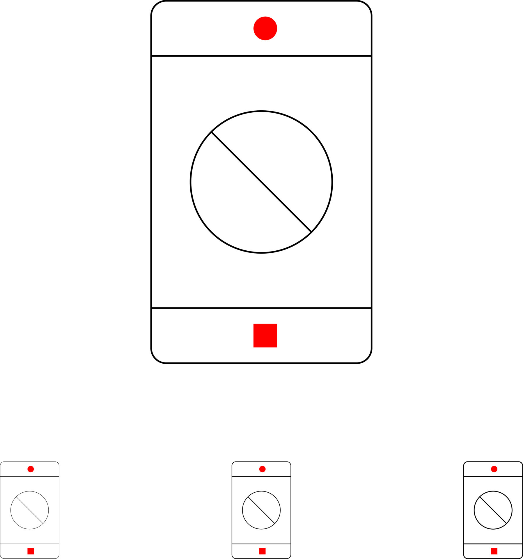 Disabled Application Disabled Mobile Mobile Bold And Thin Black Line