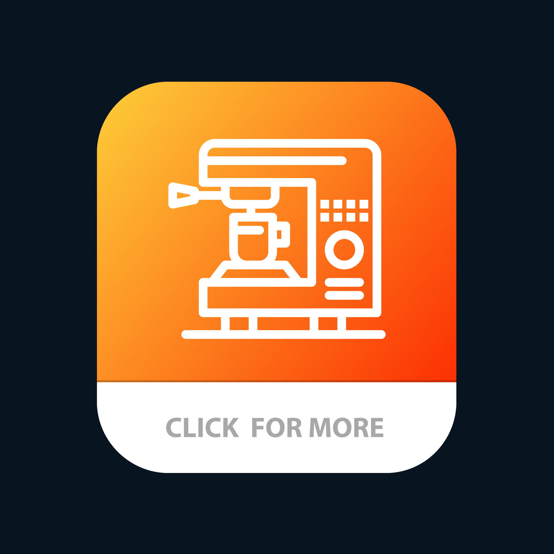 Coffee Electric Home Machine Mobile App Button Android And Ios Line