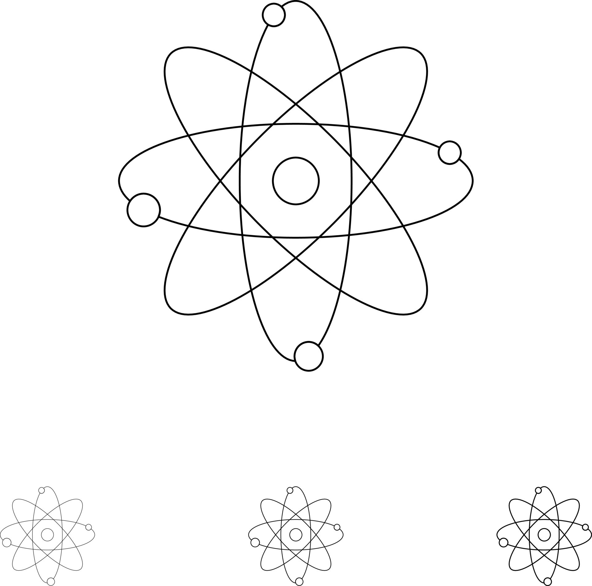 Atom Chemistry Molecule Laboratory Bold and thin black line icon set ... Atom Chemistry Molecule Laboratory Bold and thin black line icon set ...