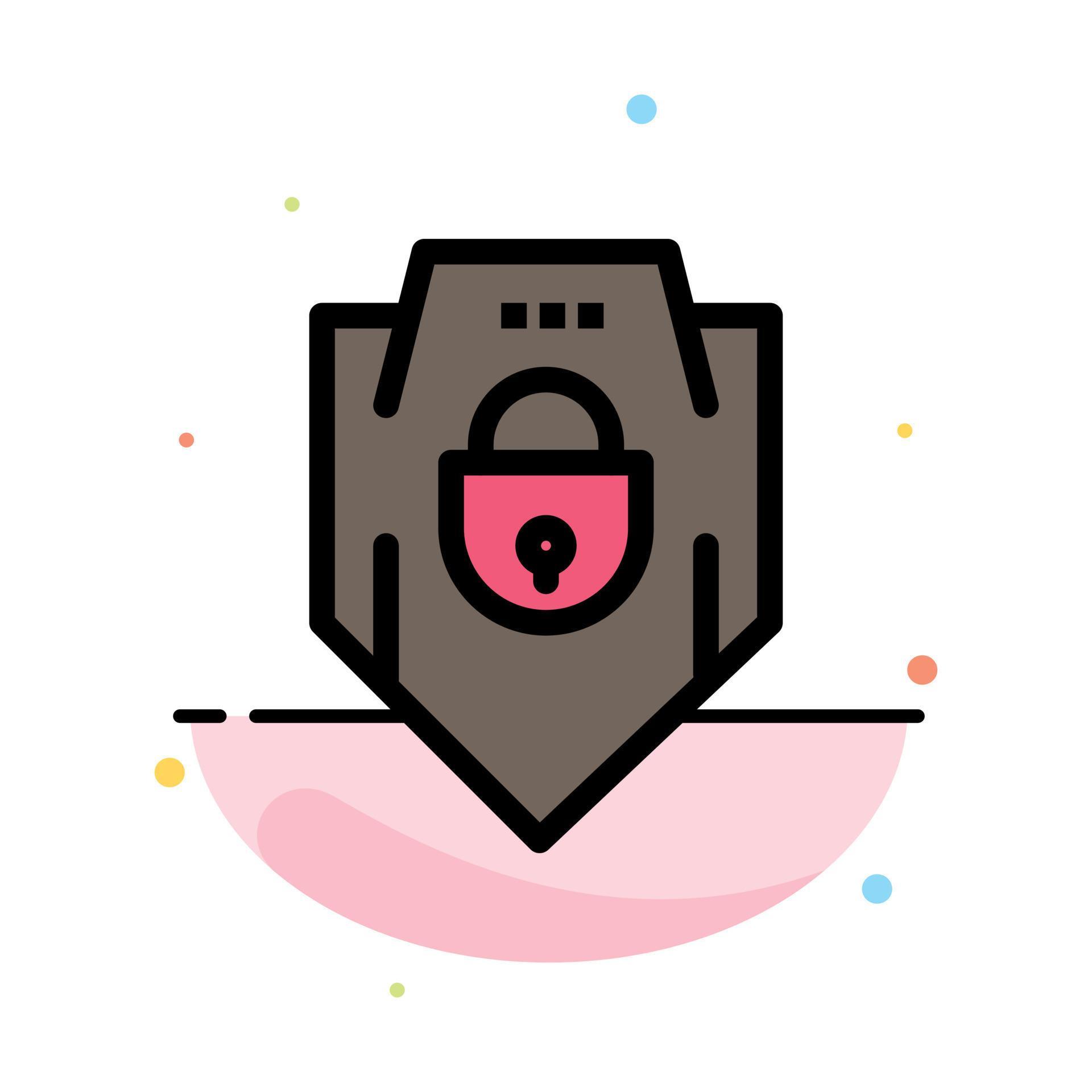 Internet Password Shield Web Security Abstract Flat Color Icon Template 19105431 Vector Art At
