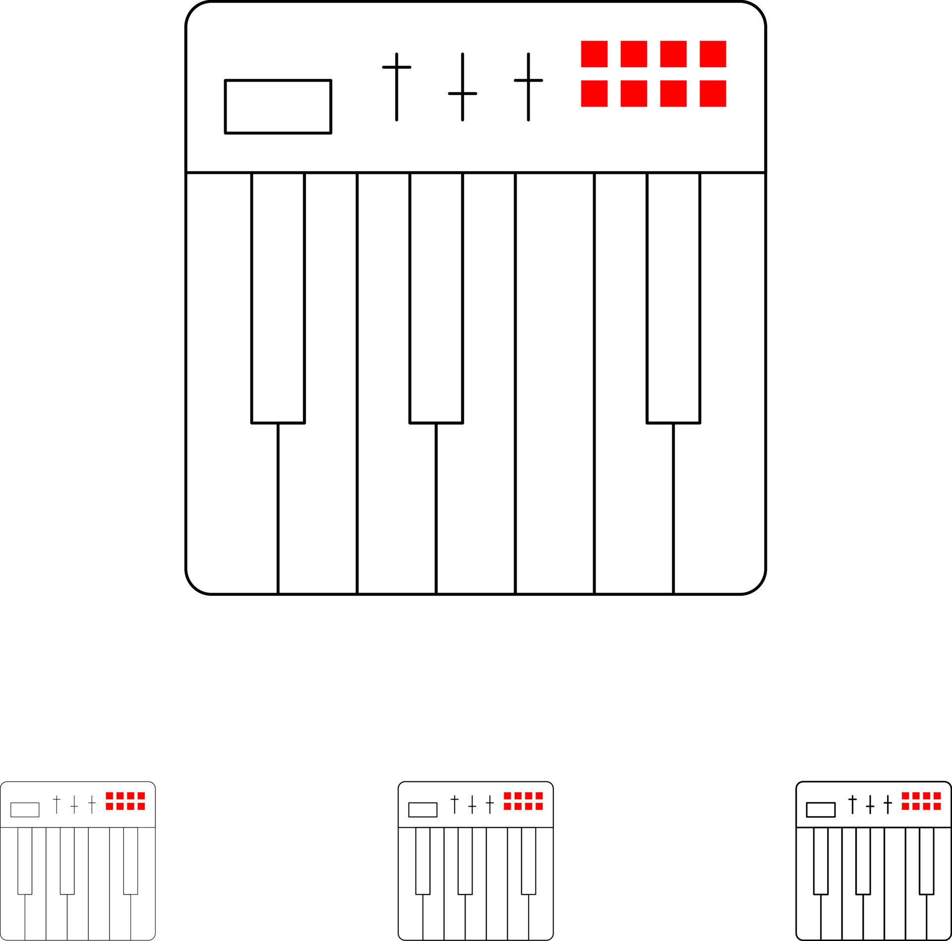 Controller Hardware Keyboard Midi Music Bold And Thin Black Line Icon Set 19105673 Vector Art At