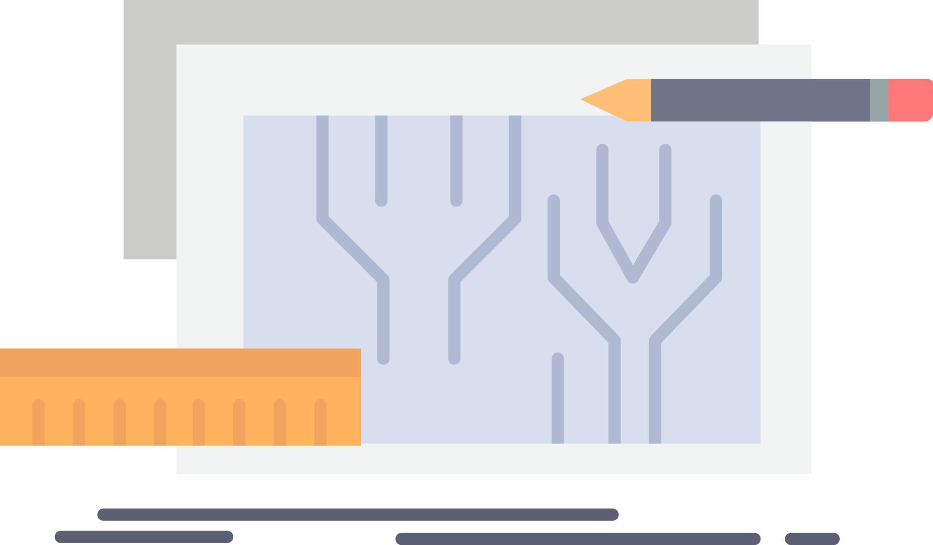 Architecture Blueprint Circuit Design Engineering Flat Color Icon Vector 19106336 Vector Art At