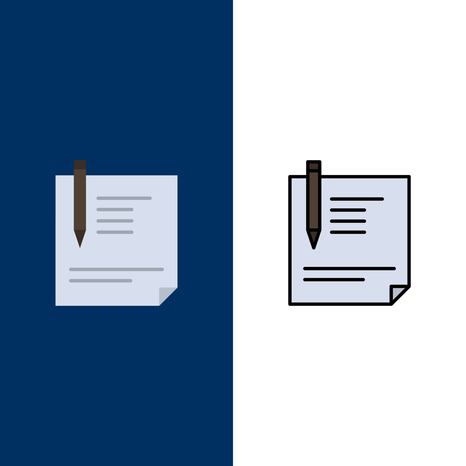 Contract Document File Page Paper Sign Signing Icons Flat And Line Filled Icon Set Vector Blue