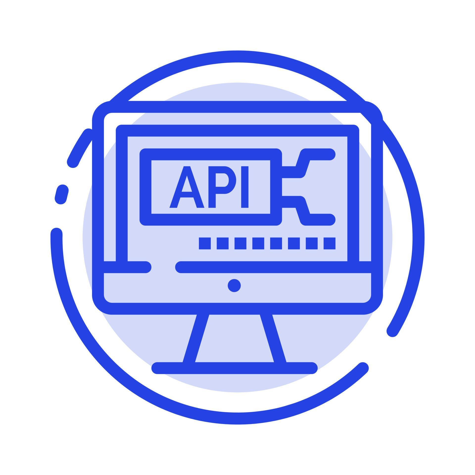Computer Code Coding Education Blue Dotted Line Line Icon 19106814