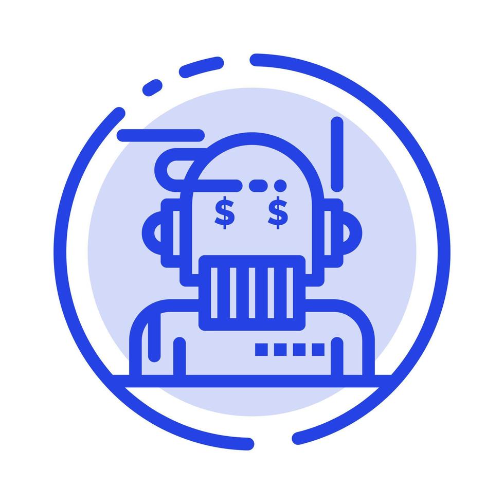 Robot Advisor Adviser Advisor Algorithm Analyst Blue Dotted Line Line Icon 19107076 Vector Art