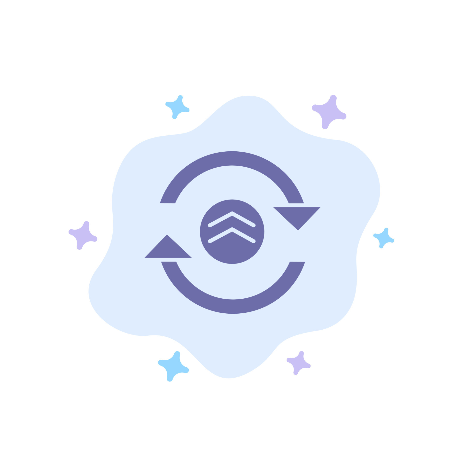 Arrow Refresh Reload Computing Blue Icon On Abstract Cloud Background