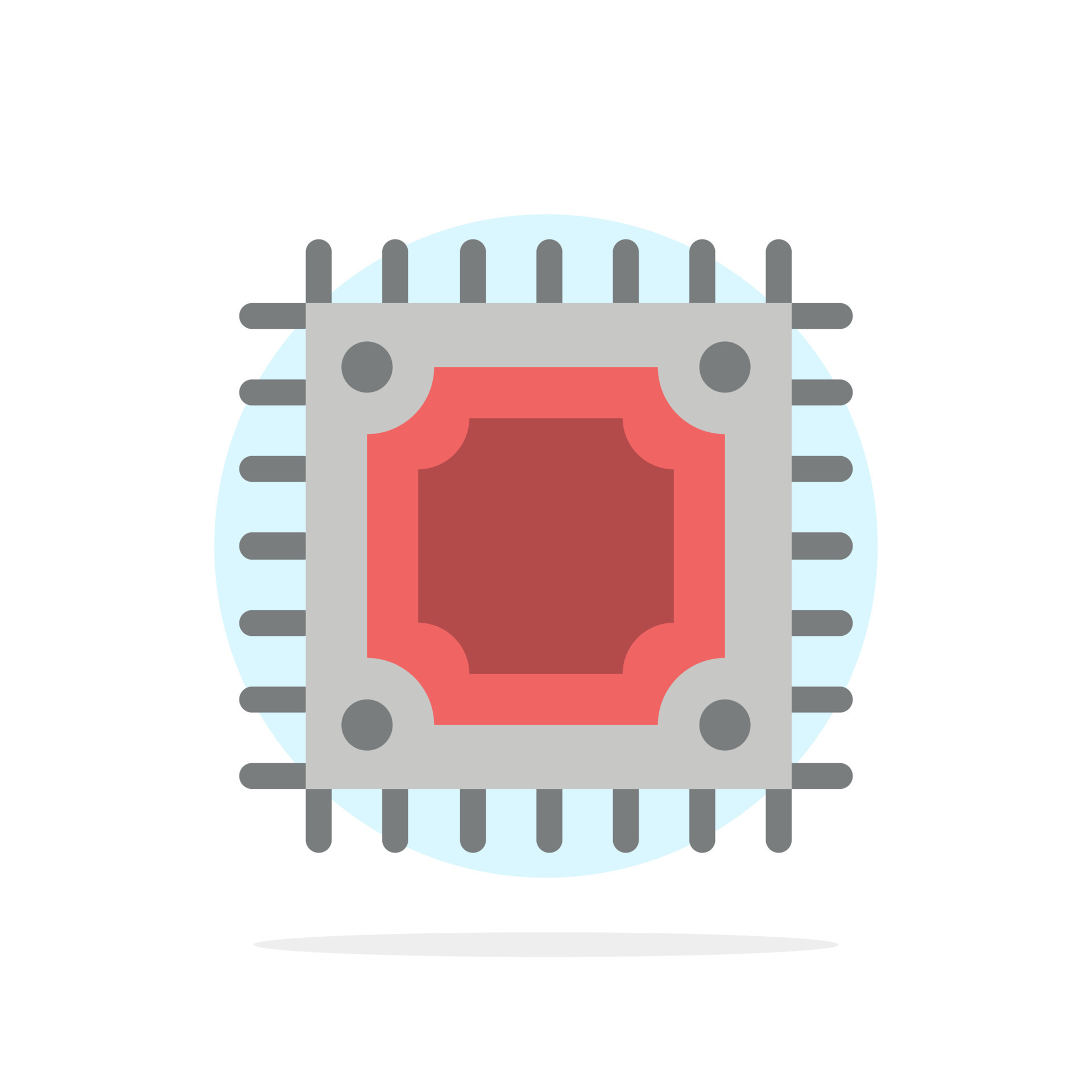 Cpu Microchip Processor Abstract Circle Background Flat Color Icon