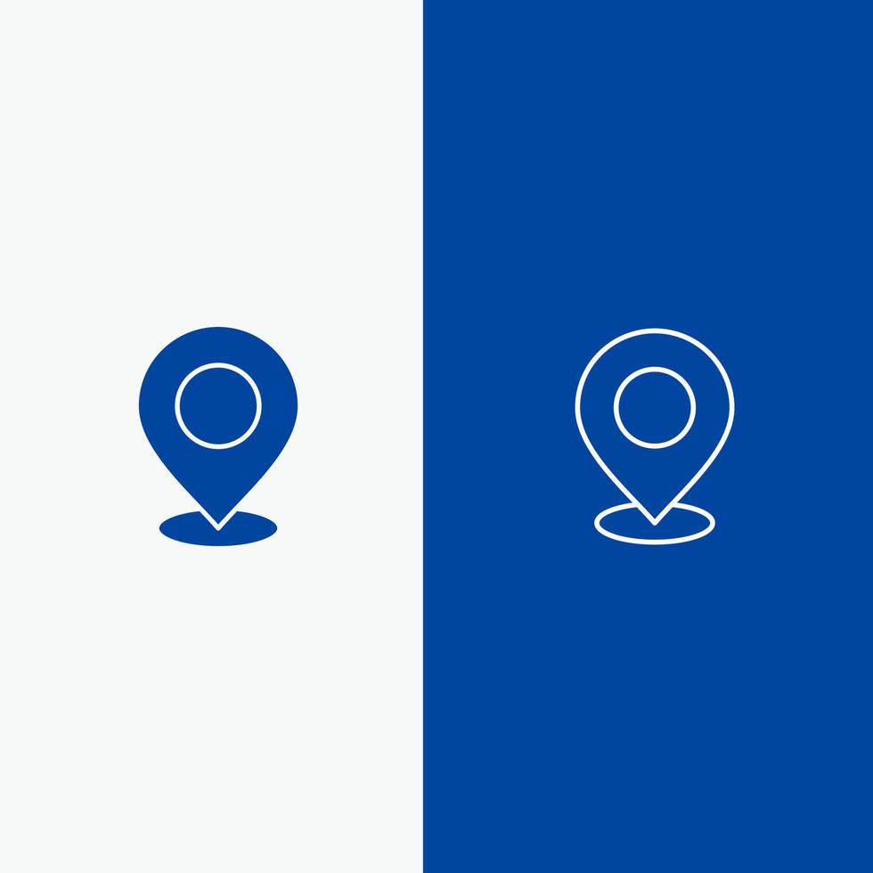 Location Map Mark Marker Pin Place Point Pointer Line And Glyph Solid Icon Blue Banner Line And