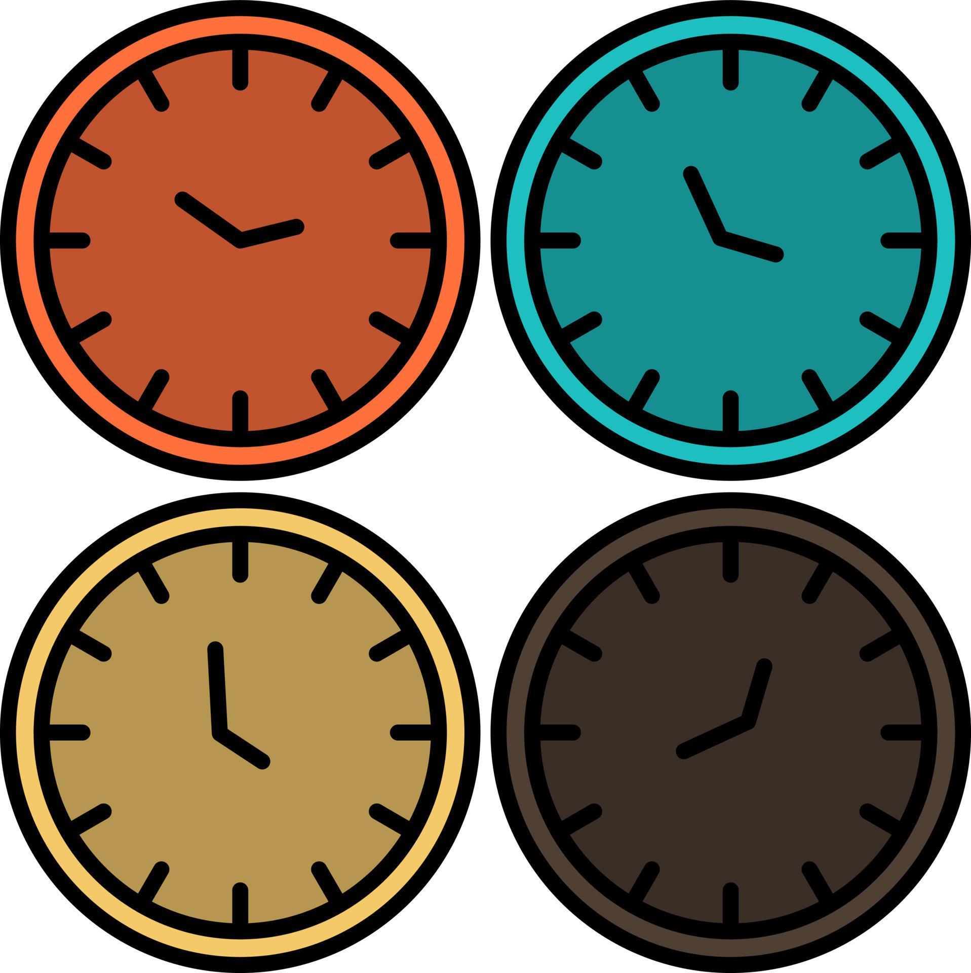 Clock Business Clocks Office Clocks Time Zone Wall Clocks World Time Flat Color Icon Vector Icon