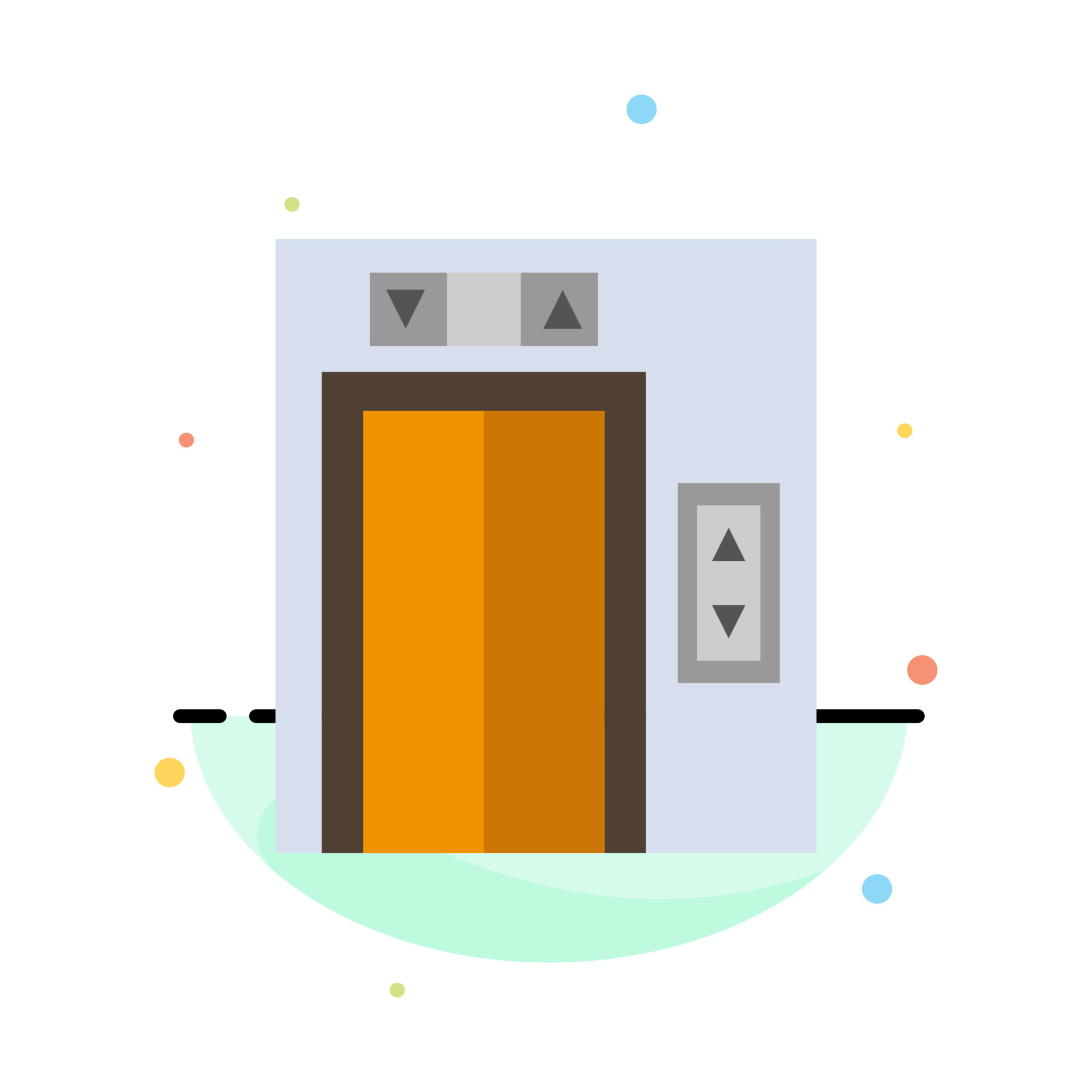 Lift Building Construction Abstract Flat Color Icon Template 19108623