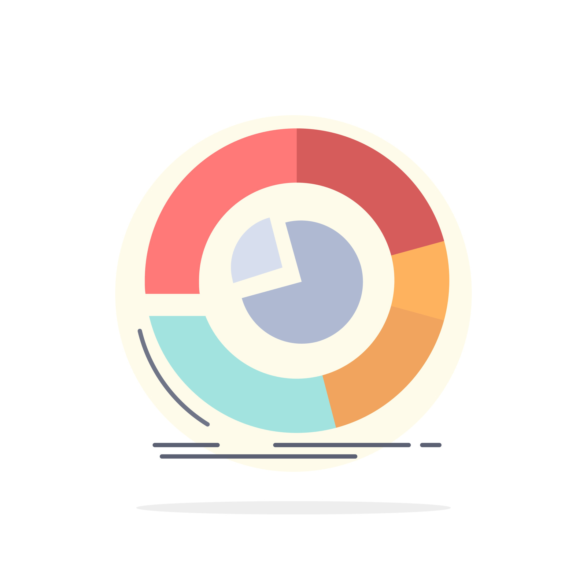 Analysis analytics business diagram pie chart Flat Color Icon Vector ...