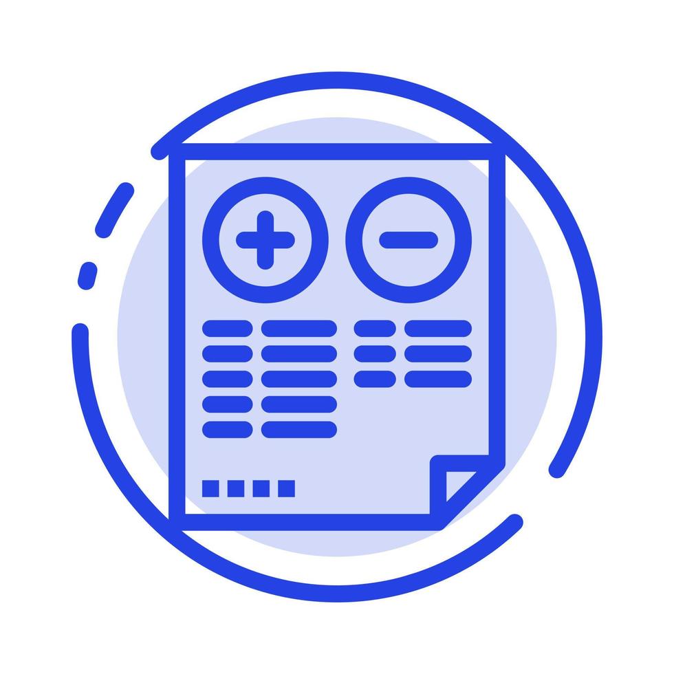 Pros Cons Document Plus Minus Blue Dotted Line Line Icon 19109162 ... Pros Cons Document Plus Minus Blue Dotted Line Line Icon 19109162 ...