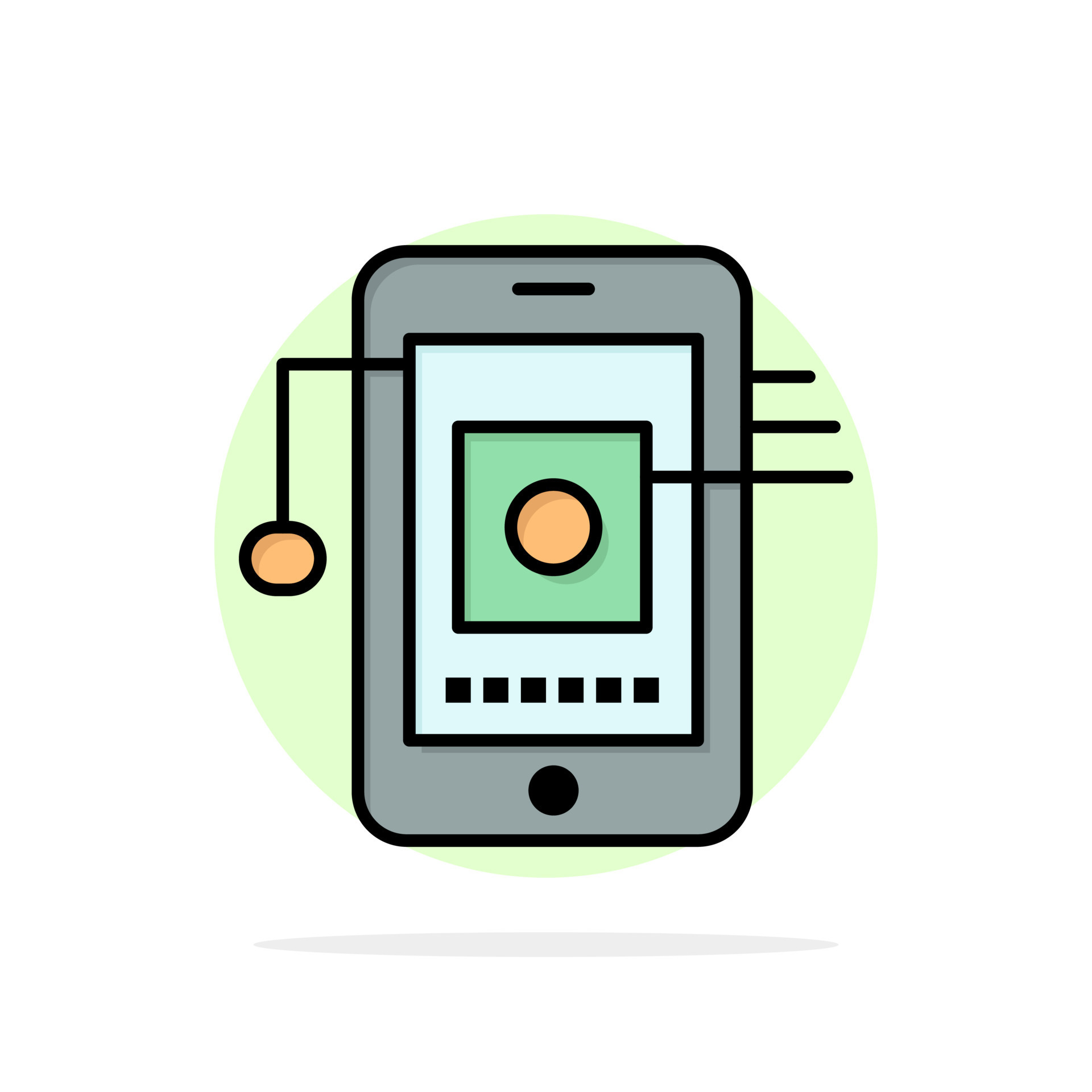 Mobile Cell Hardware Network Abstract Circle Background Flat Color Icon 19109197 Vector Art At