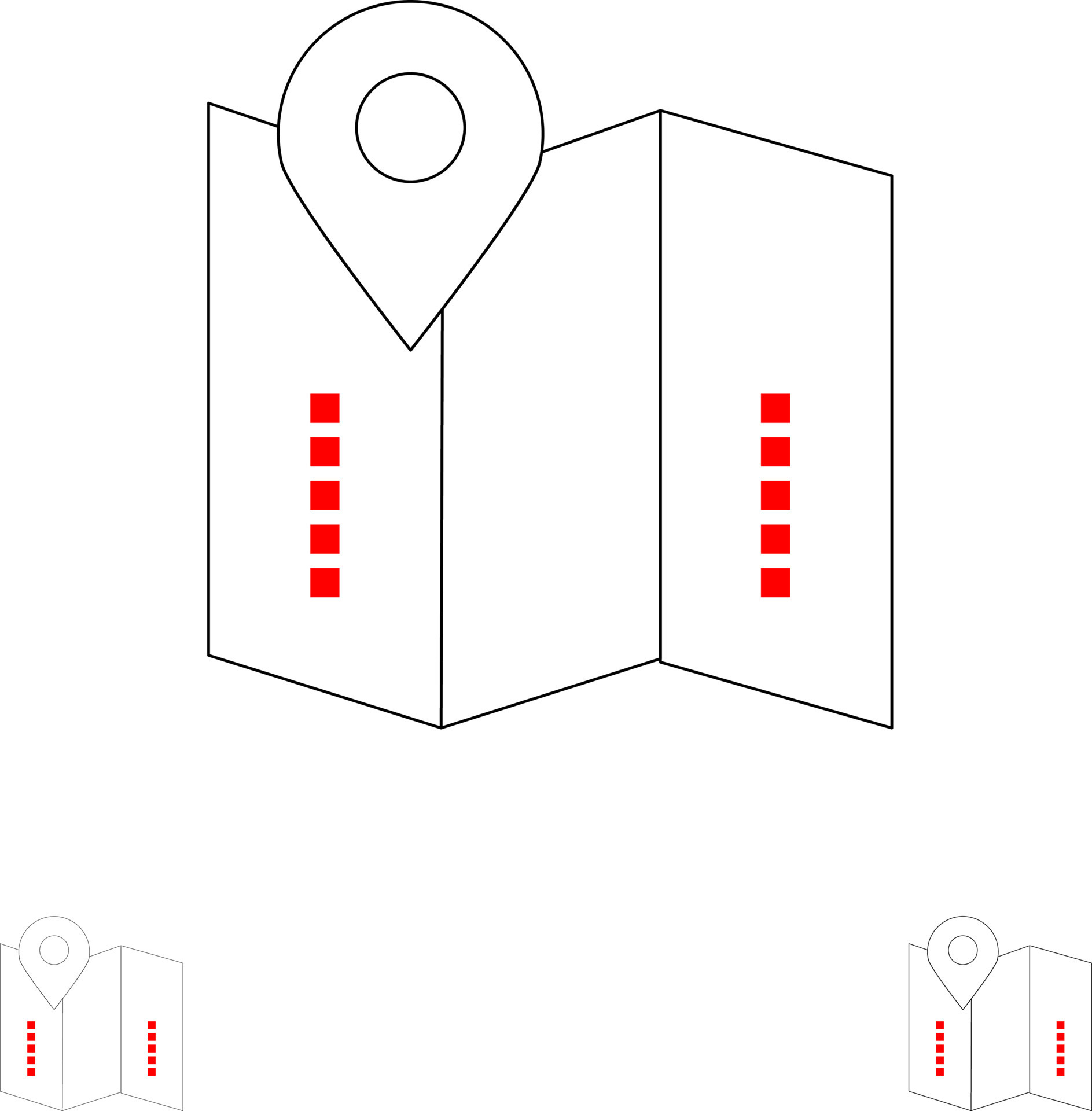 Map Location Directions Location Bold And Thin Black Line Icon Set 19109680 Vector Art At Vecteezy