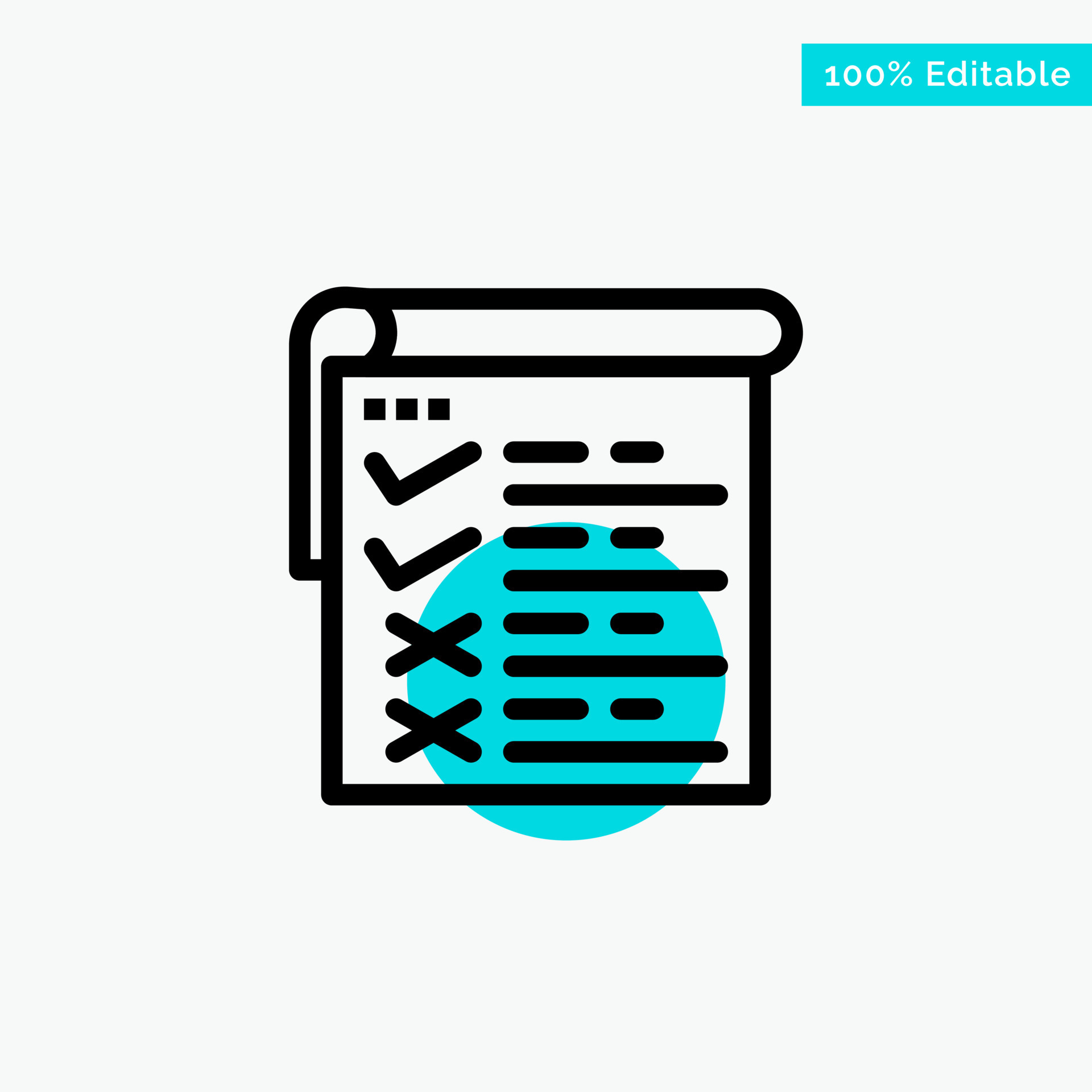 Checklist Testing Report Qa Turquoise Highlight Circle Point Vector Icon 19109856 Vector Art At