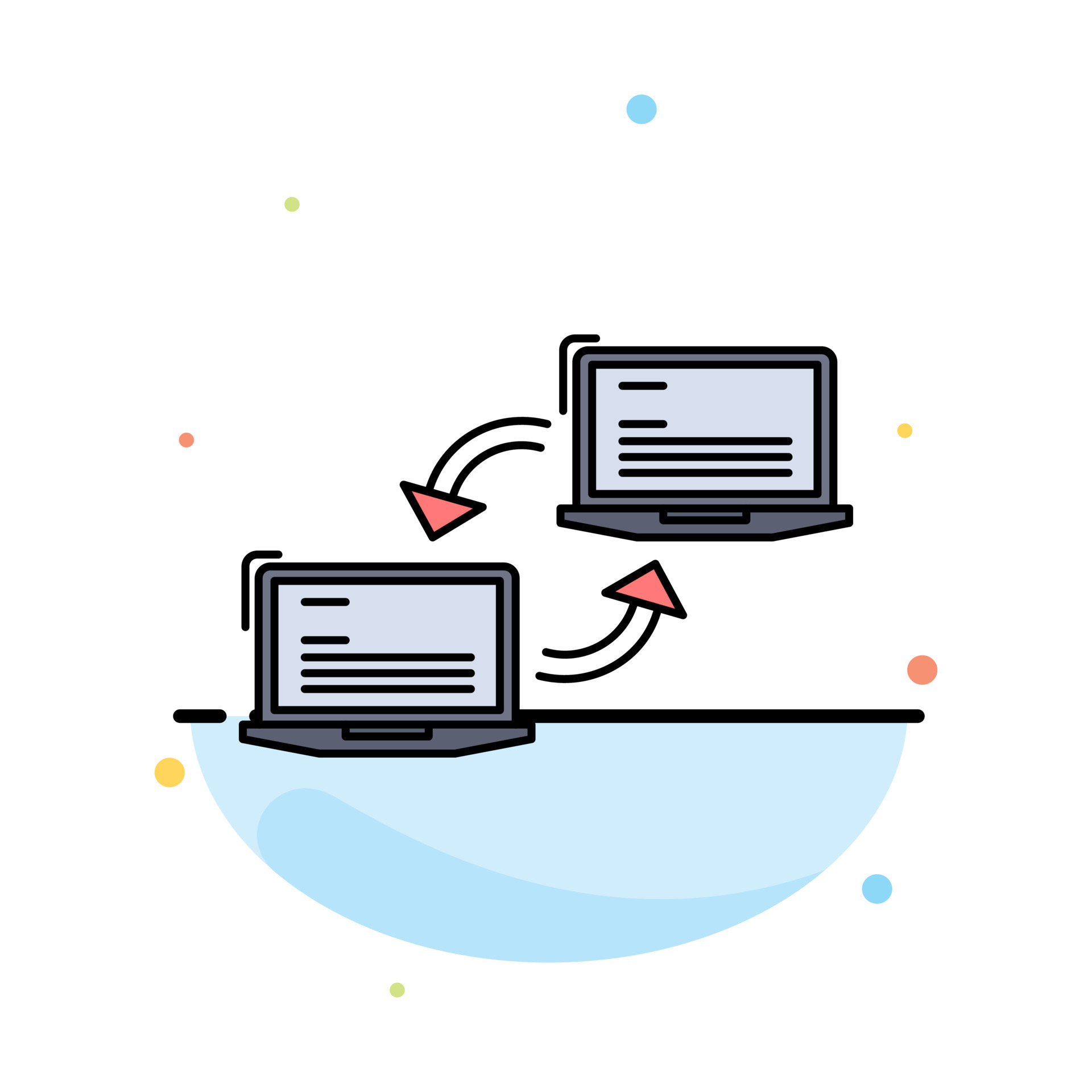 Computer Connection Link Network Sync Flat Color Icon Vector 19110787 Vector Art At Vecteezy