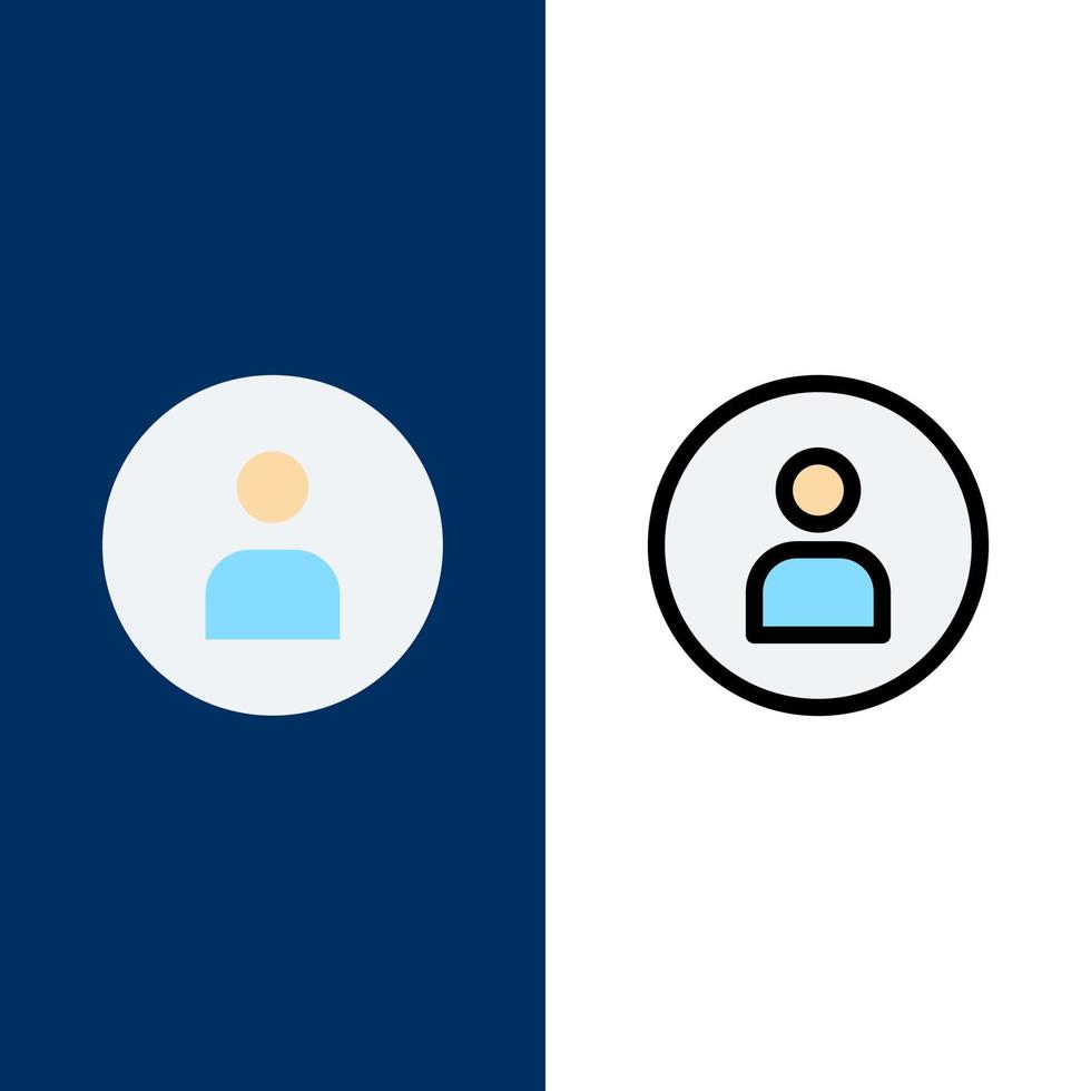 Man Worker Basic Ui Icons Flat And Line Filled Icon Set Vector Blue Background 19110819 Vector