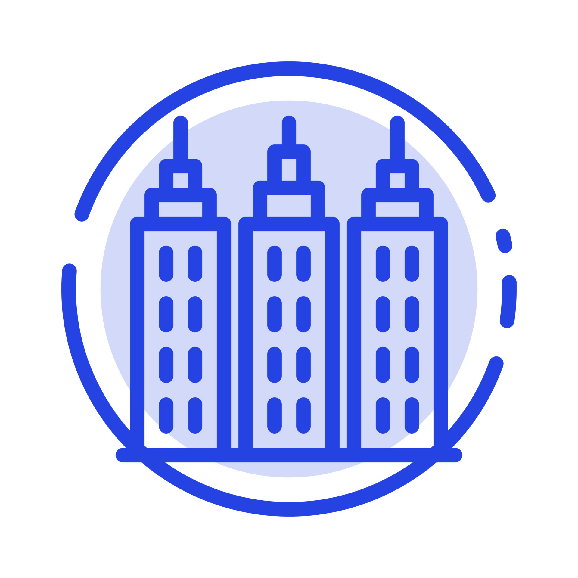 Building Construction Tower Blue Dotted Line Line Icon 19111441 Vector