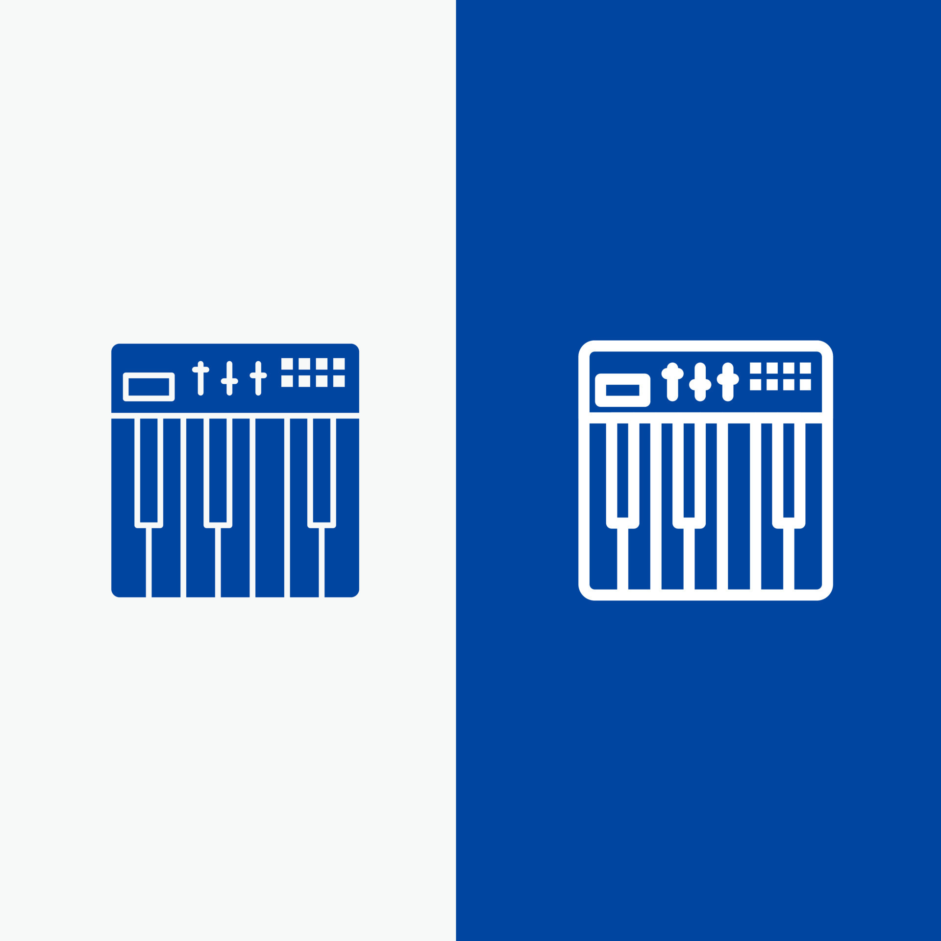 Controller Hardware Keyboard Midi Music Line And Glyph Solid Icon Blue Banner Line And Glyph