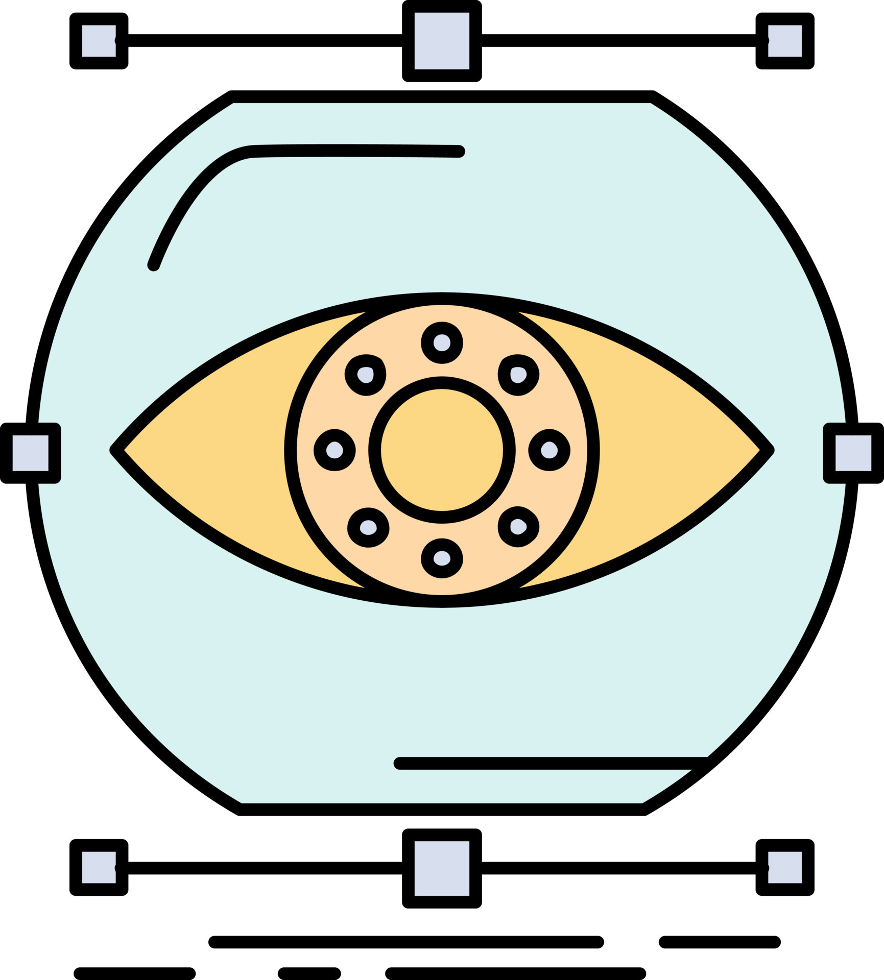 Visualize Conception Monitoring Monitoring Vision Flat Color Icon Vector 19111726 Vector Art At