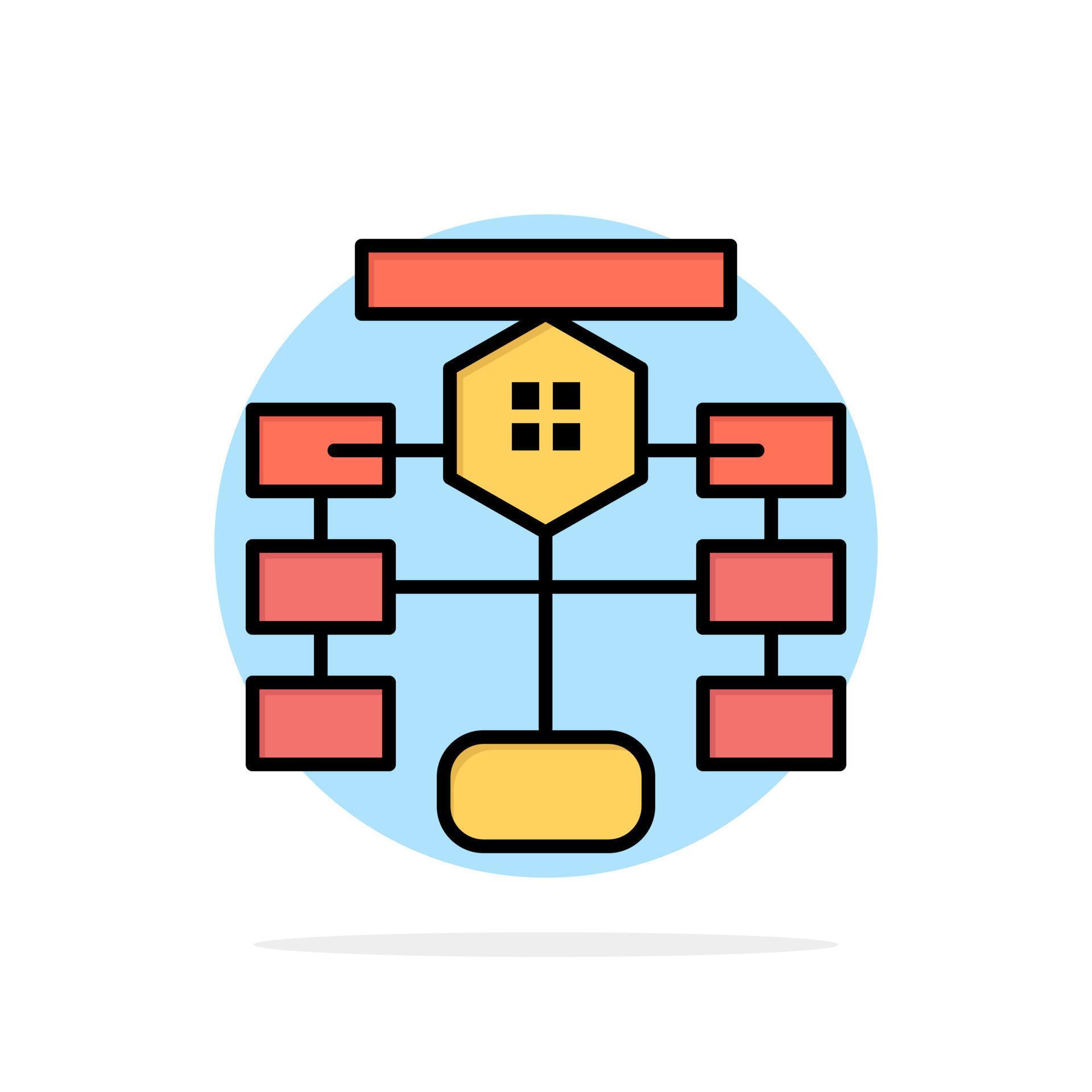 Flowchart Flow Chart Data Database Abstract Circle Background Flat